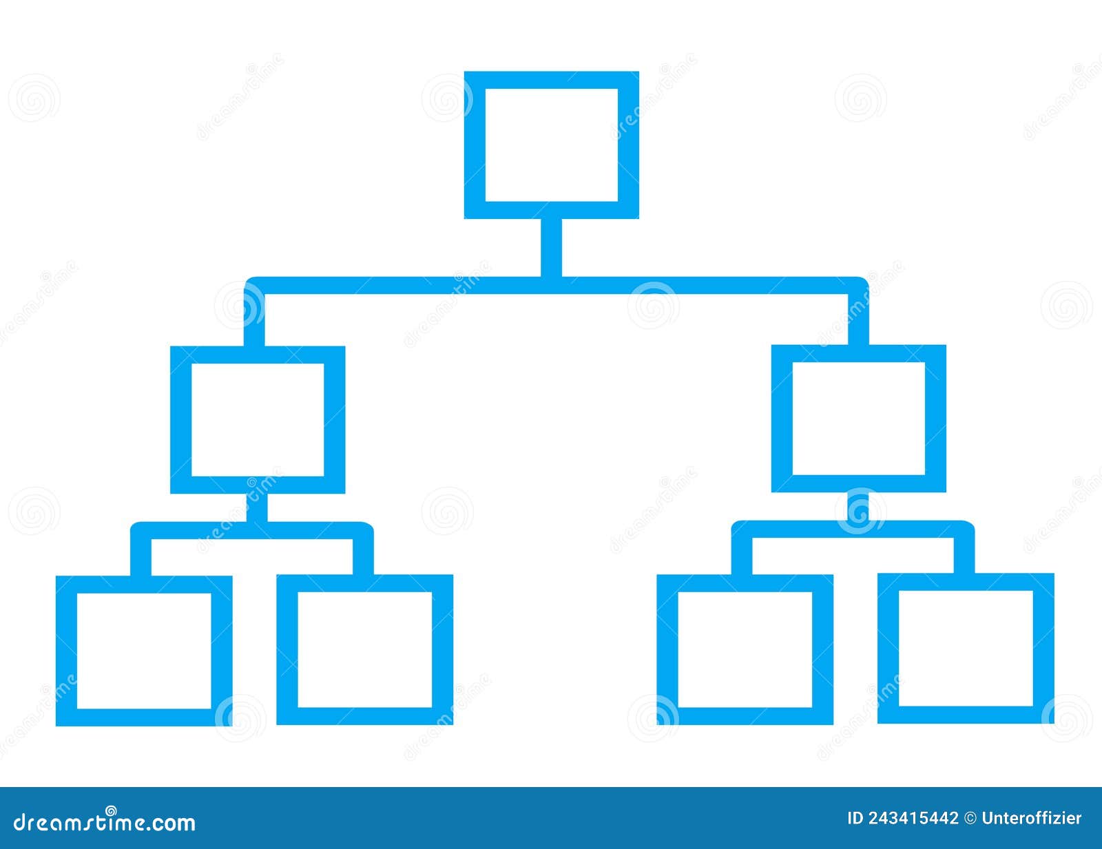 A Hierarchy Light Blue Line Chart Diagram Showing the Ranks and Chain ...