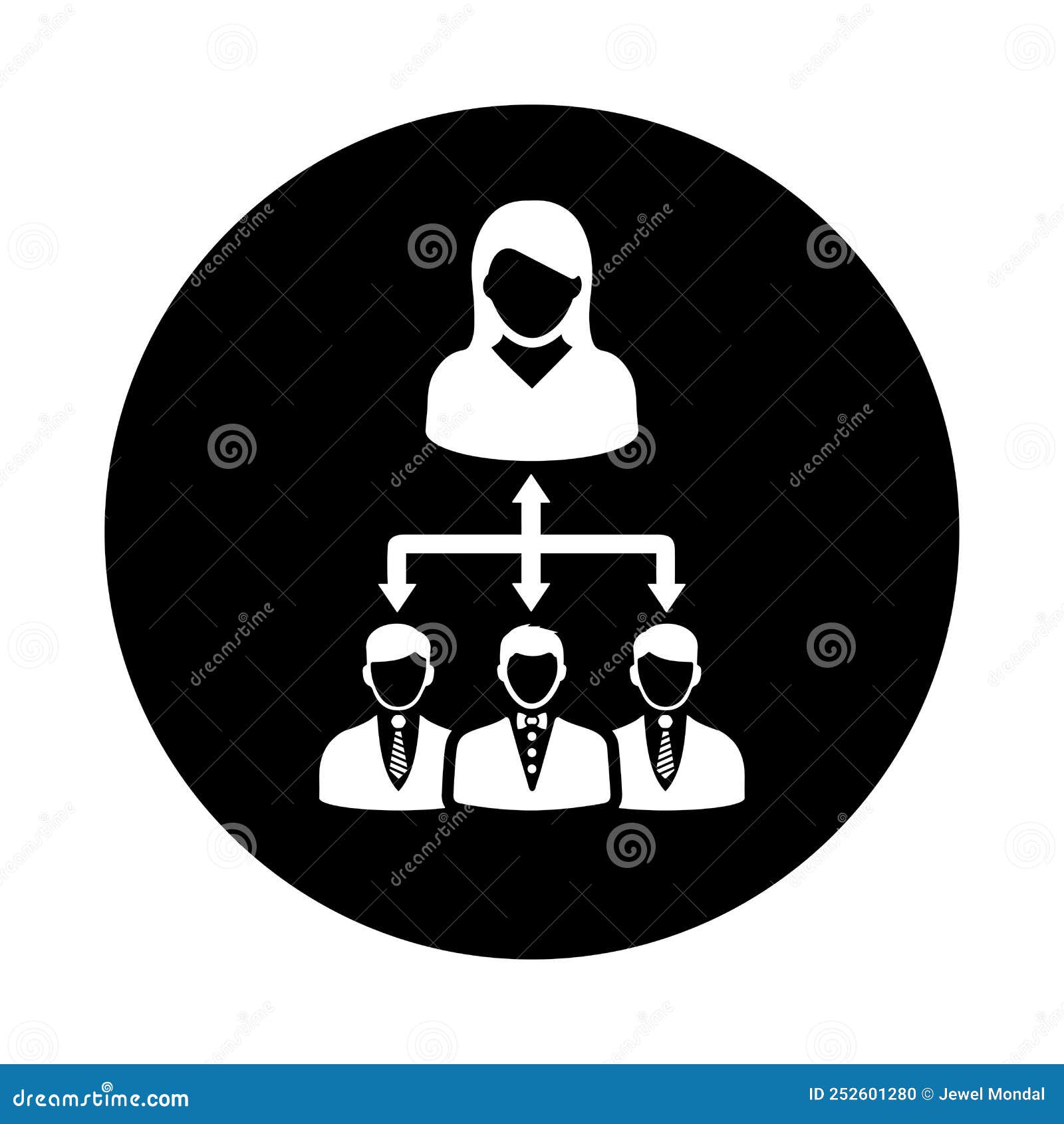 Hierarchy, Organization, Team Icon. Black Vector Design Stock ...