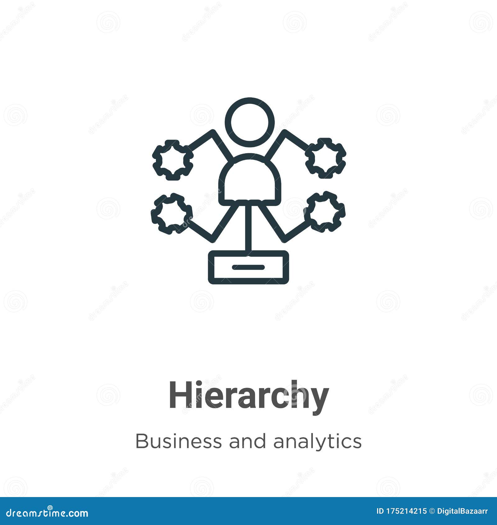 Hierarchy Outline Vector Icon. Thin Line Black Hierarchy Icon, Flat ...