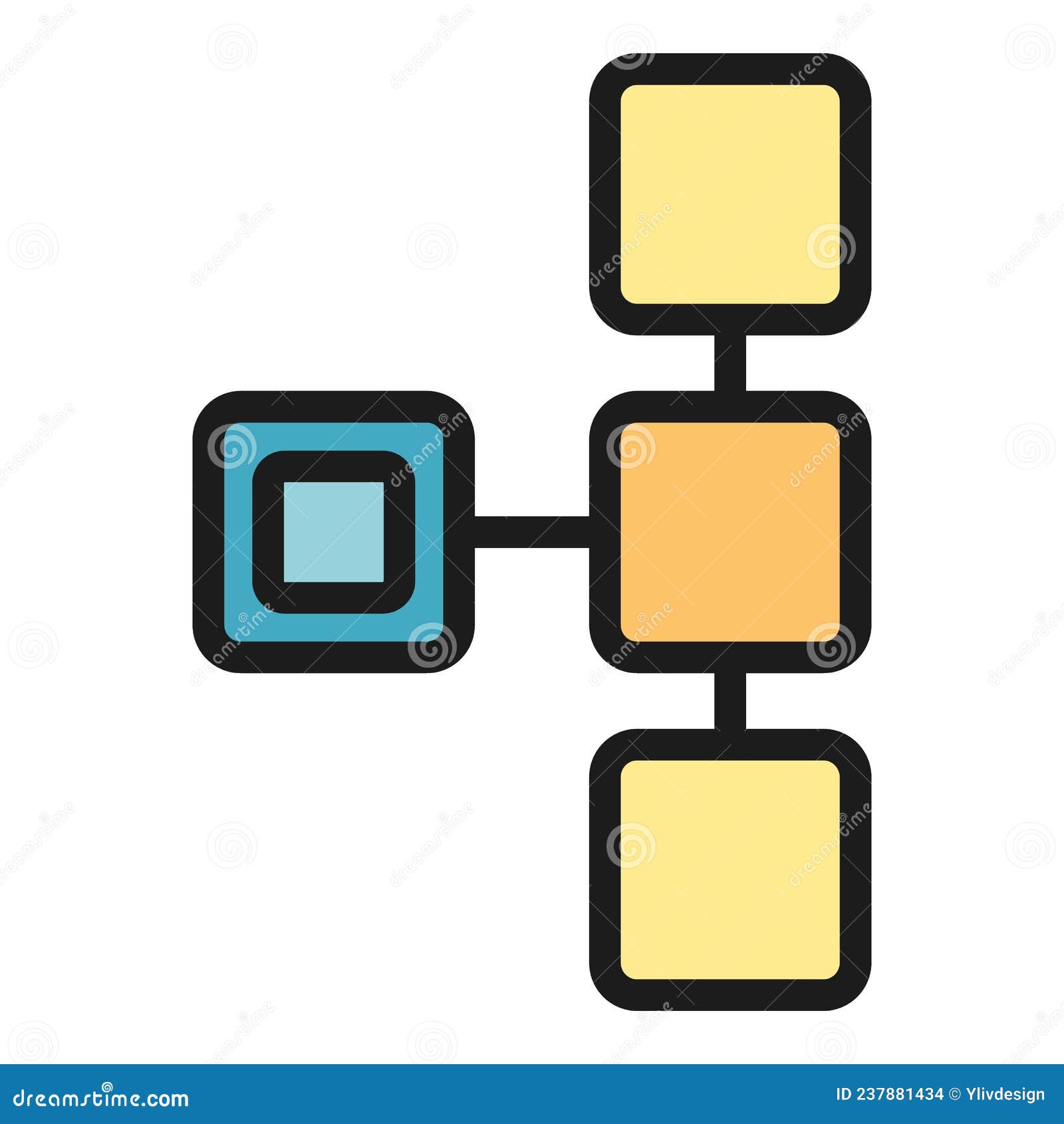 Hierarchy Structure Icon Color Outline Vector Stock Illustration - Illustration of group ...
