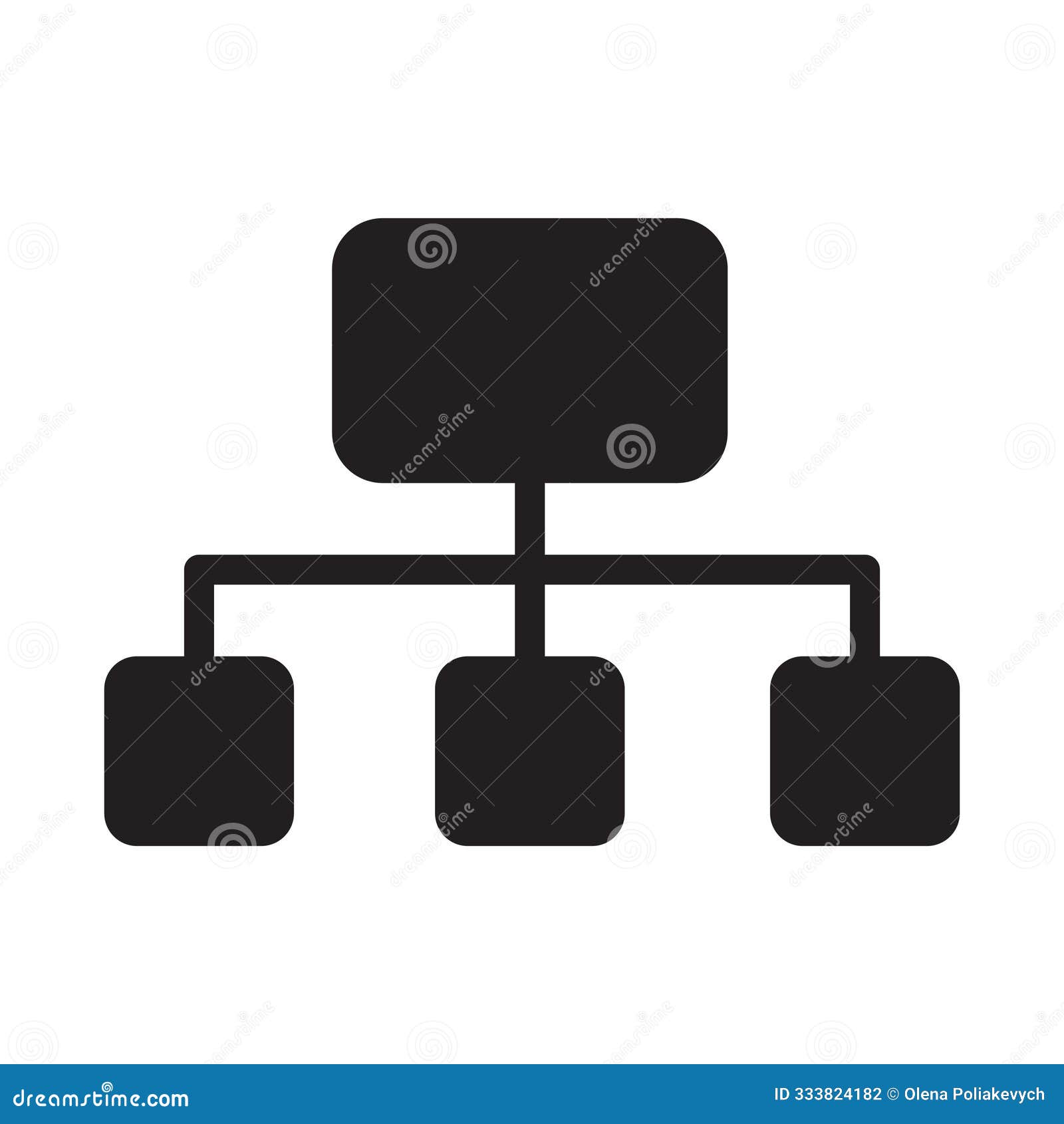 Hierarchy Structure Icon. Simple Black Network Diagram. Organization ...