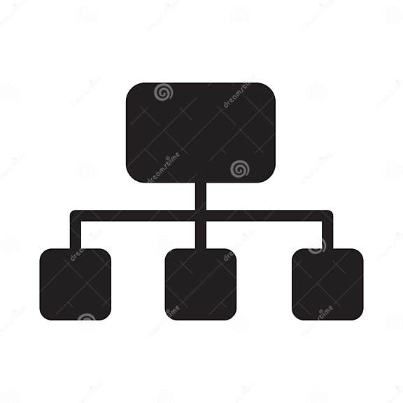 Hierarchy Structure Icon. Simple Black Network Diagram. Organization ...
