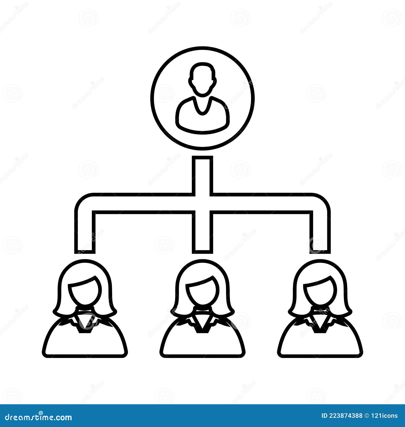 Hierarchy, Structure, Organization Outline Icon. Line Art Vector Stock ...