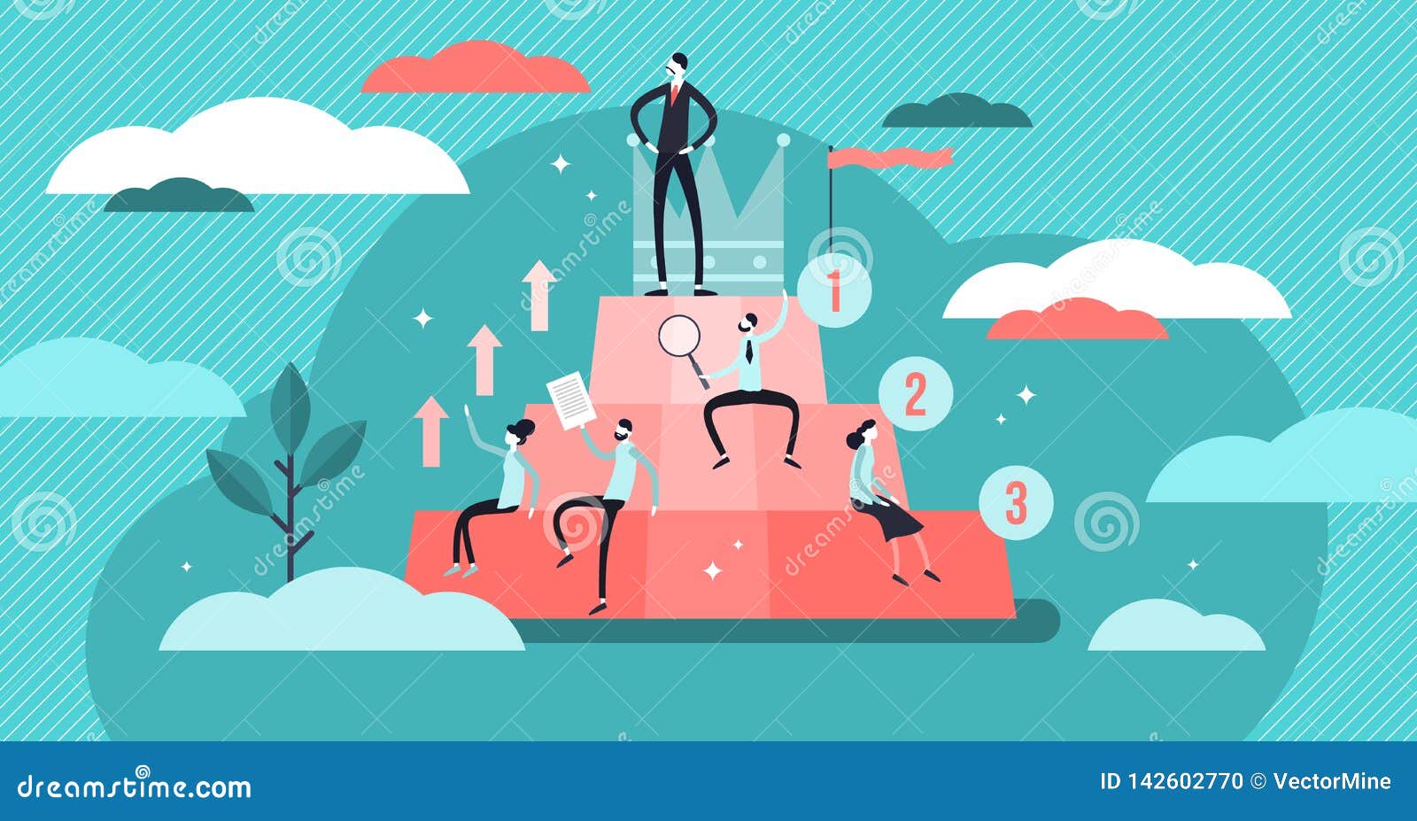 Hierarchy Vector Illustration. Flat Tiny Persons Social Development ...