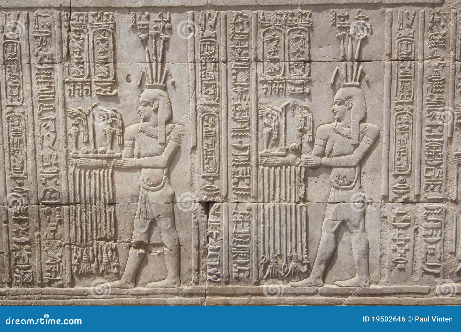 Hieroglyphic Carvings on an Egyptian Temple Wall Stock Photo - Image of ...