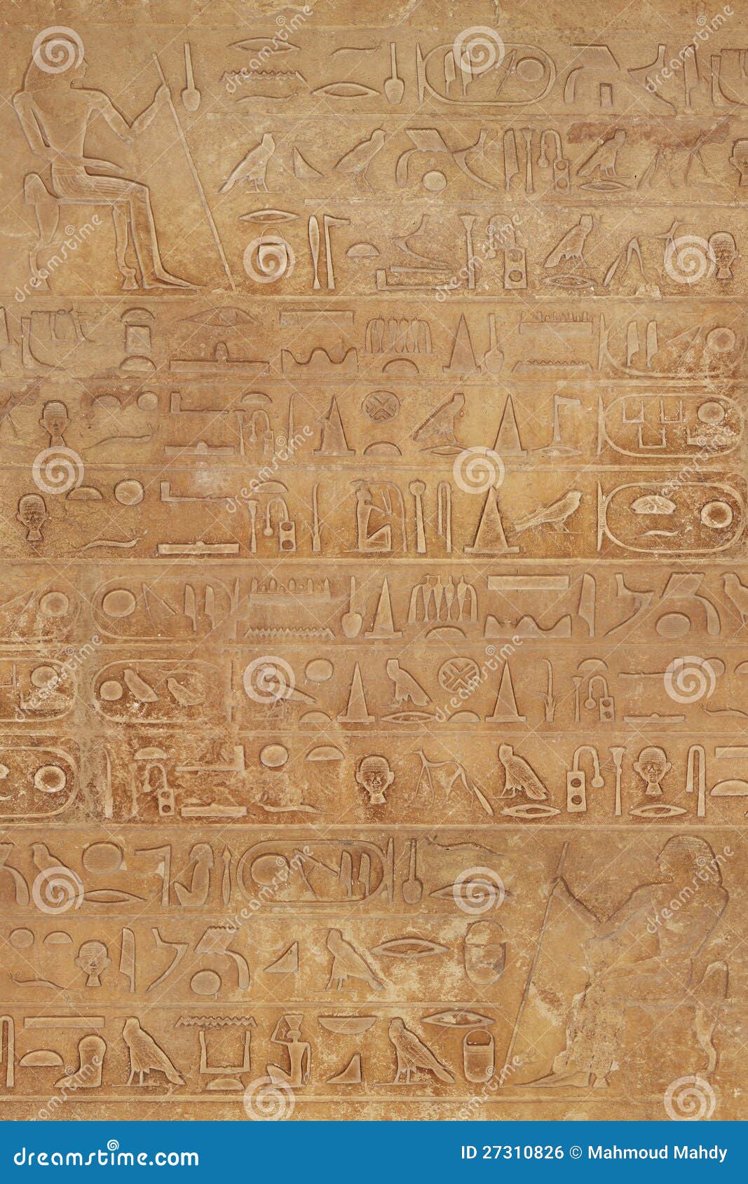 Hieroglyphic on stone stock photo. Image of drawing, egypt - 27310826