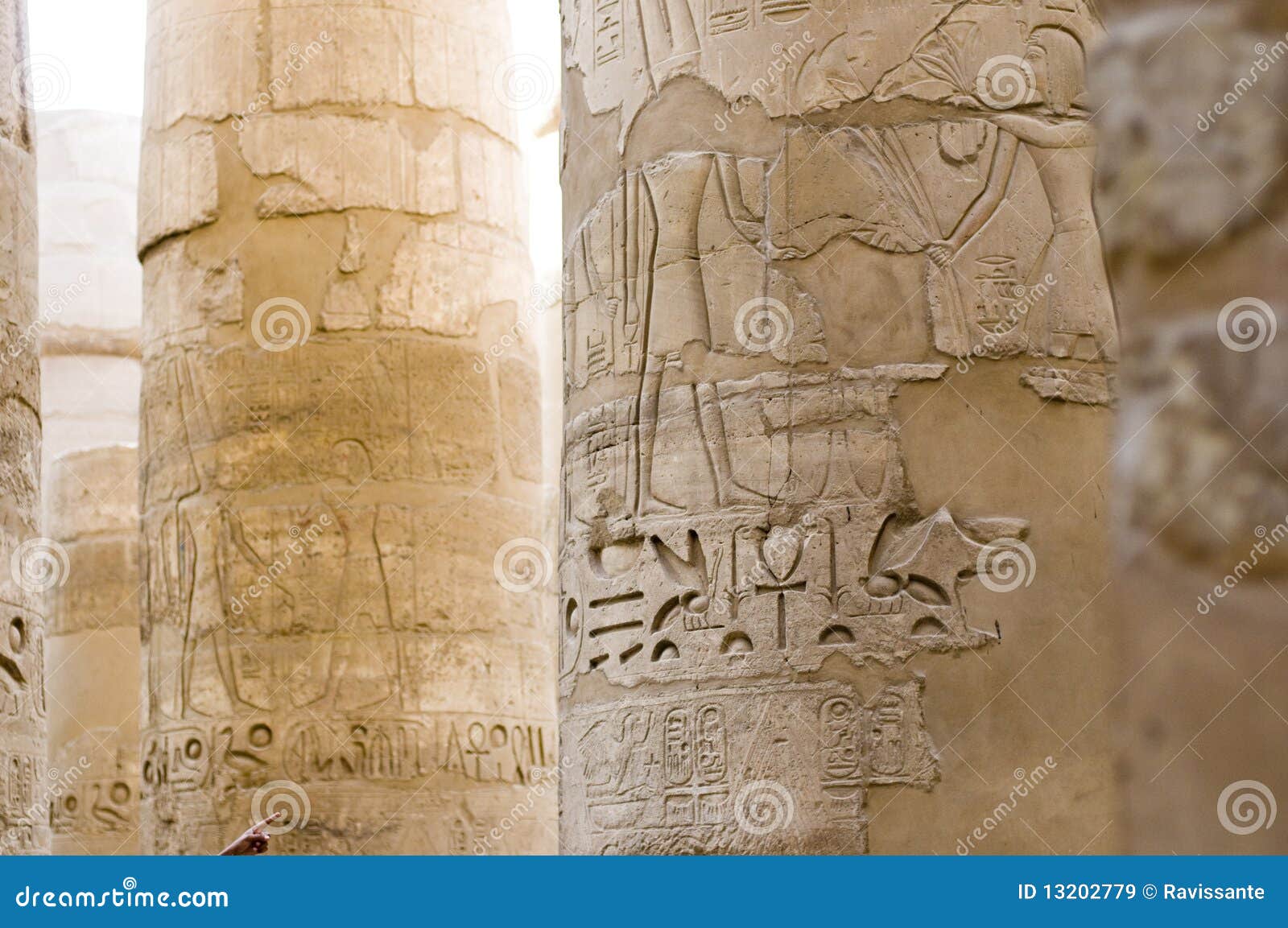 Hieroglyphic Writing With Kings Cartouche, Karnak Royalty-Free Stock ...
