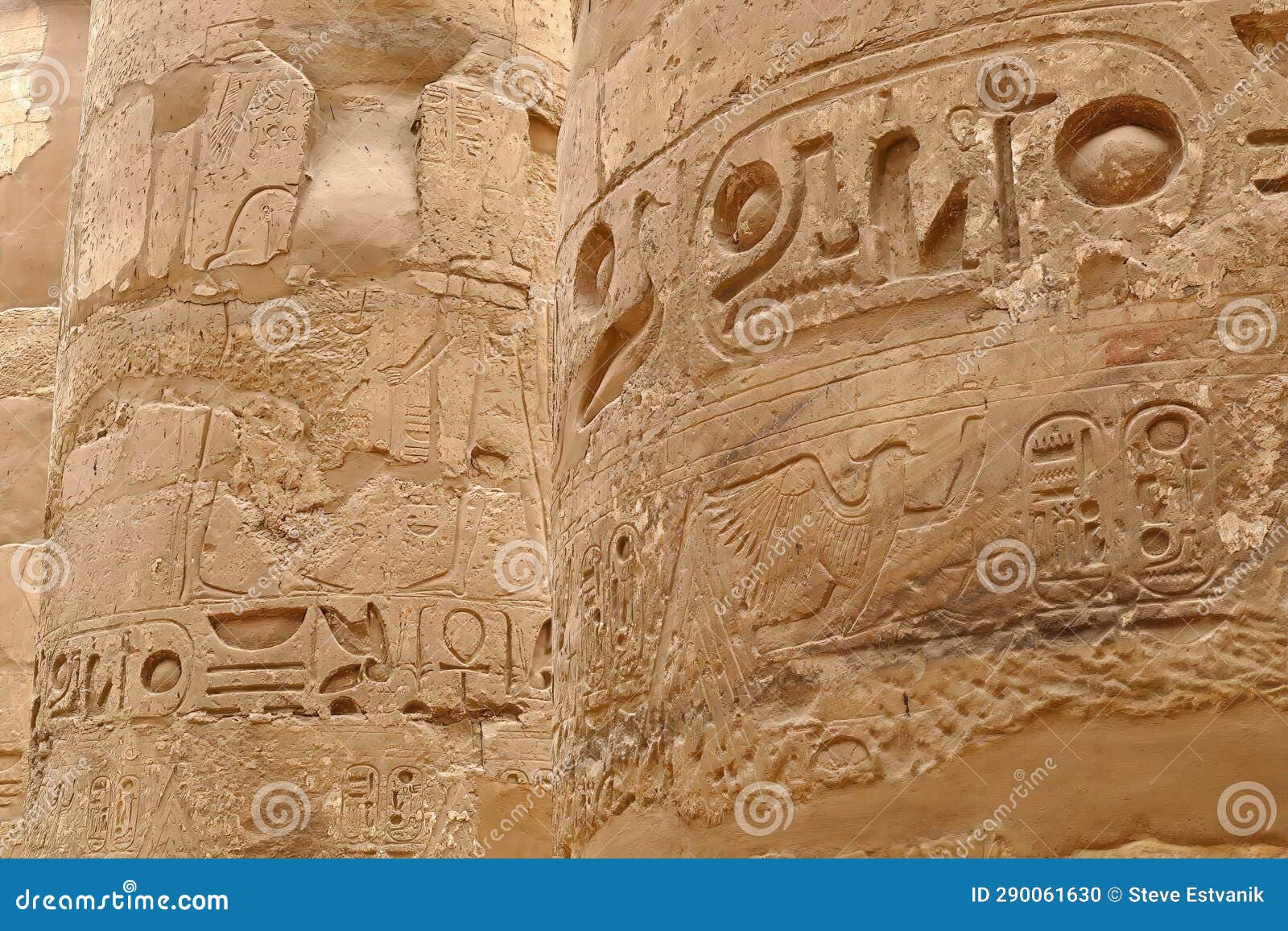 Massive Columns After Reconstruction Inside Beautiful Egyptian Temple ...