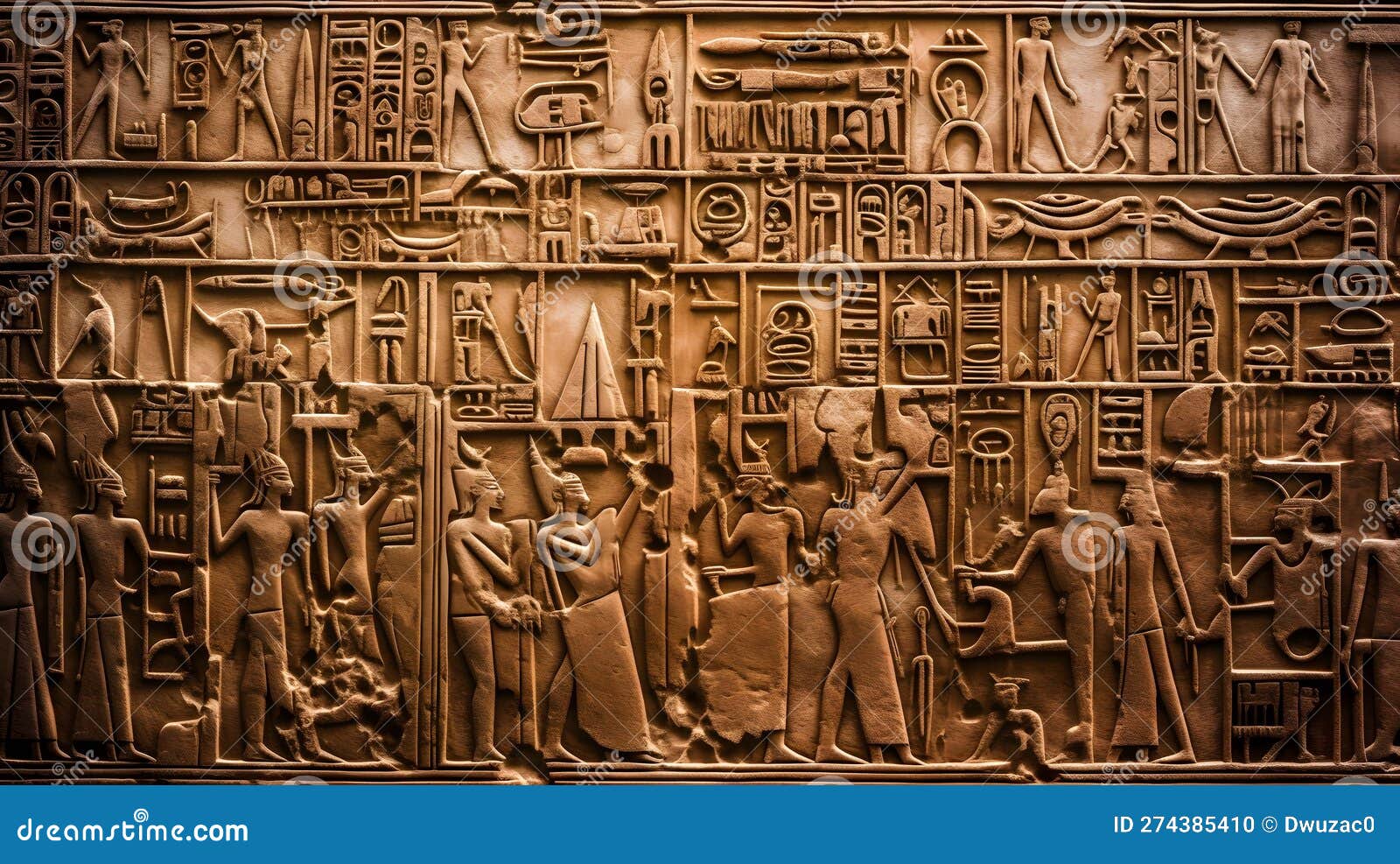 Hieroglyphics on a Wall, Egyptian, Pyramids, Generative AI Stock ...