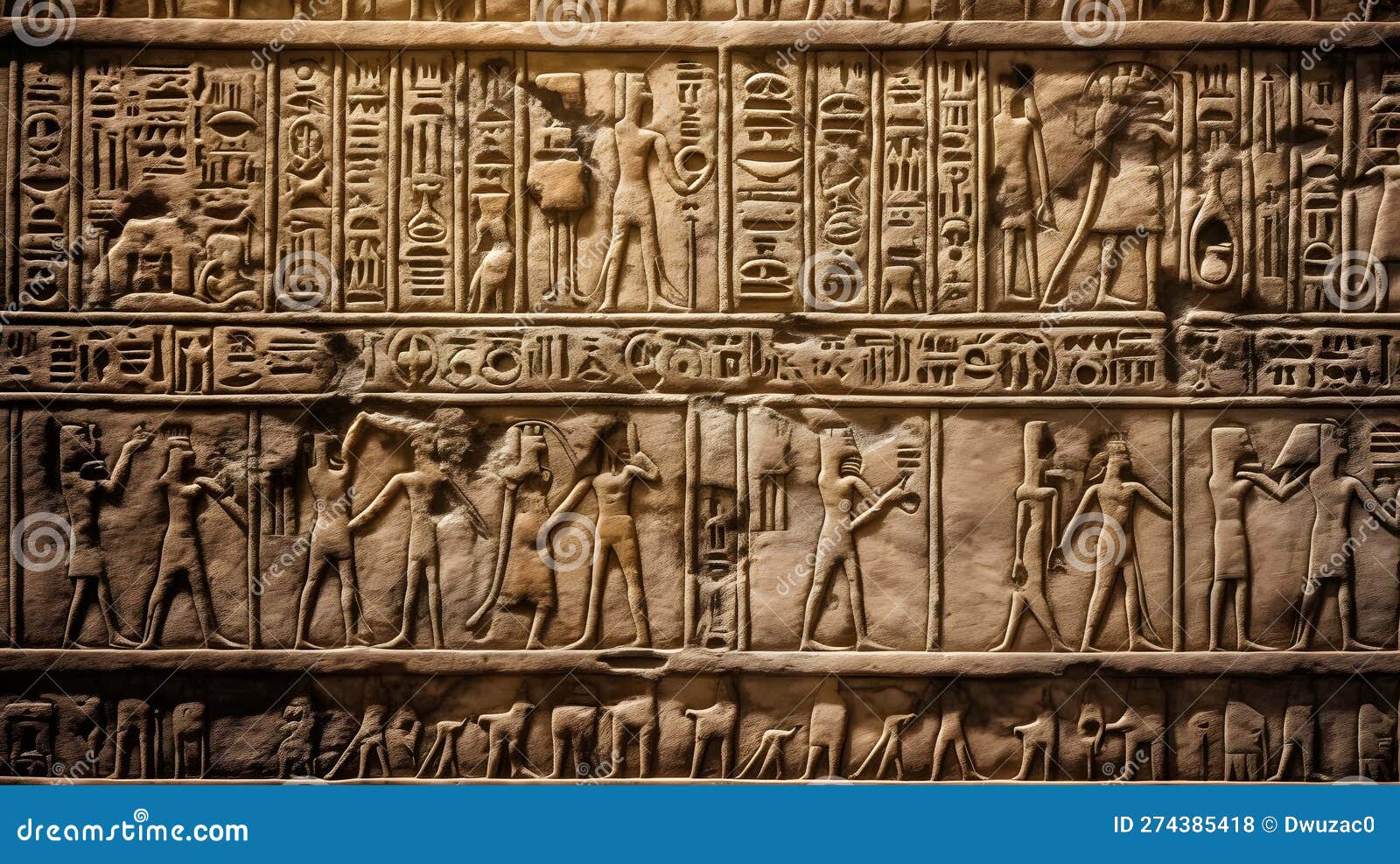 Hieroglyphics on a Wall, Egyptian, Pyramids, Generative AI Stock ...