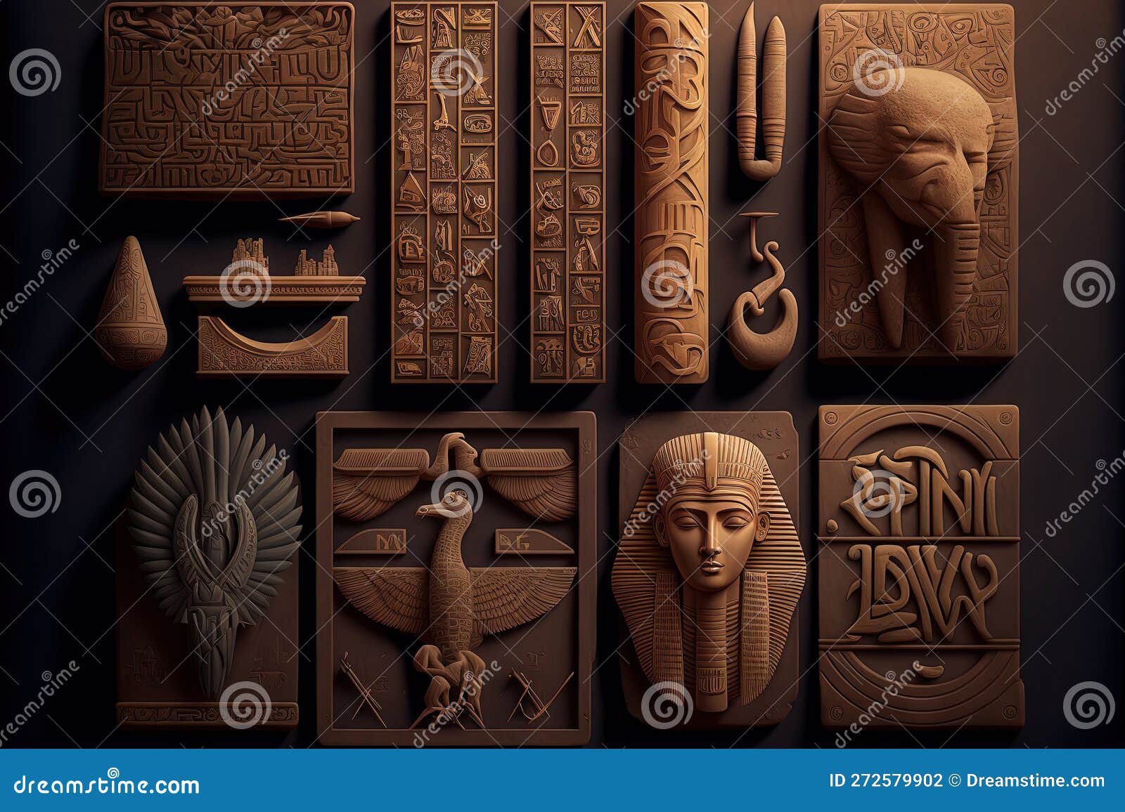 Hieroglyphs from Ancient Egypt. AGI Stock Illustration - Illustration ...