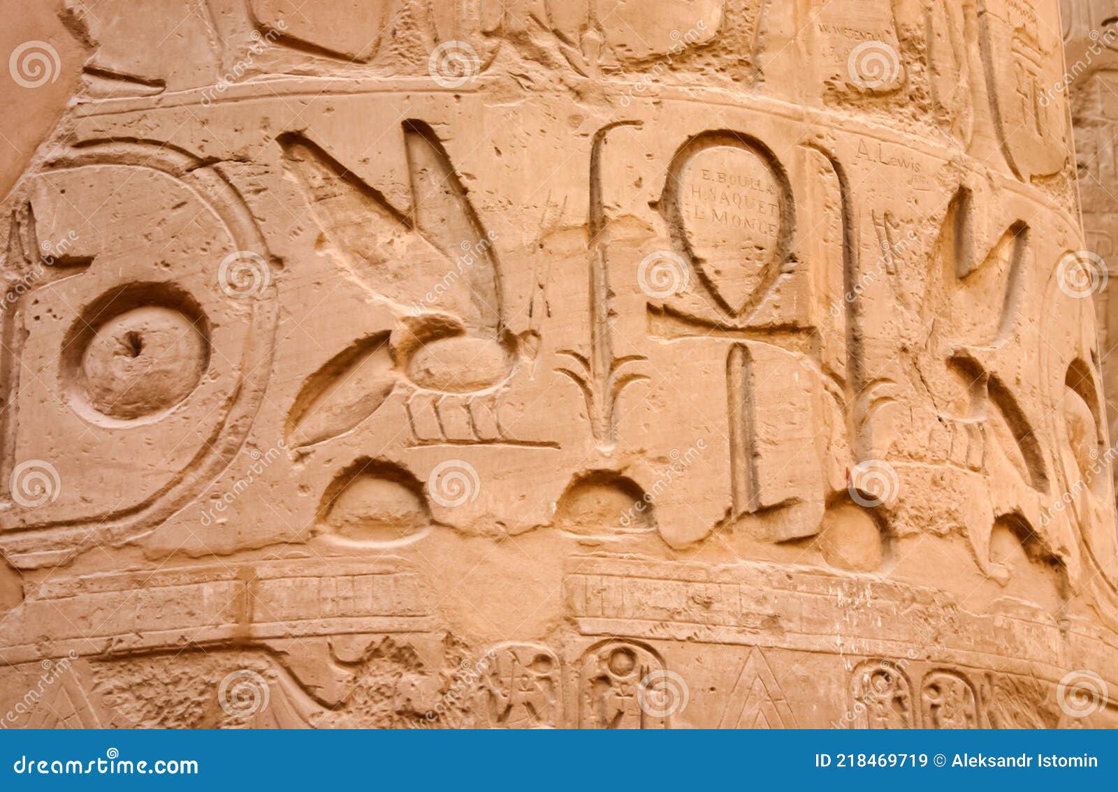 Hieroglyphs on Megalithic Structures of Egypt. Stock Image - Image of ...