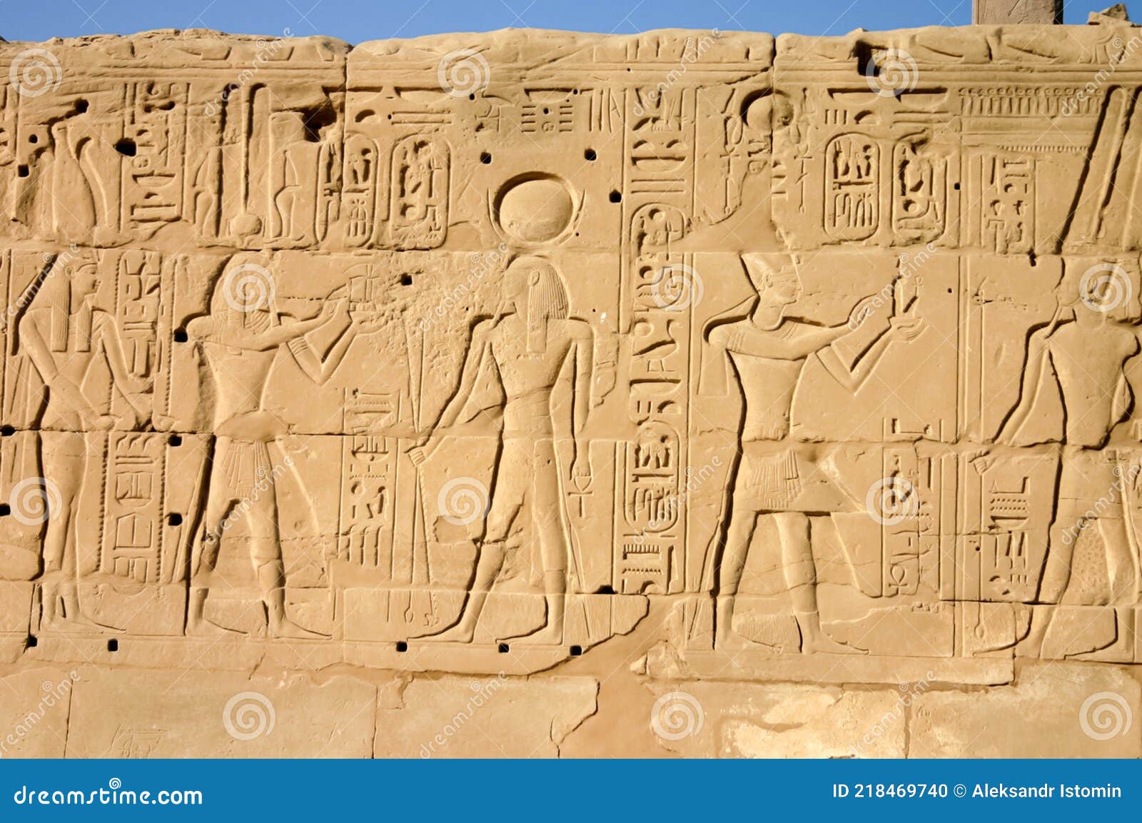 Hieroglyphs On Megalithic Structures Of Egypt. Stock Photo - Image of ...