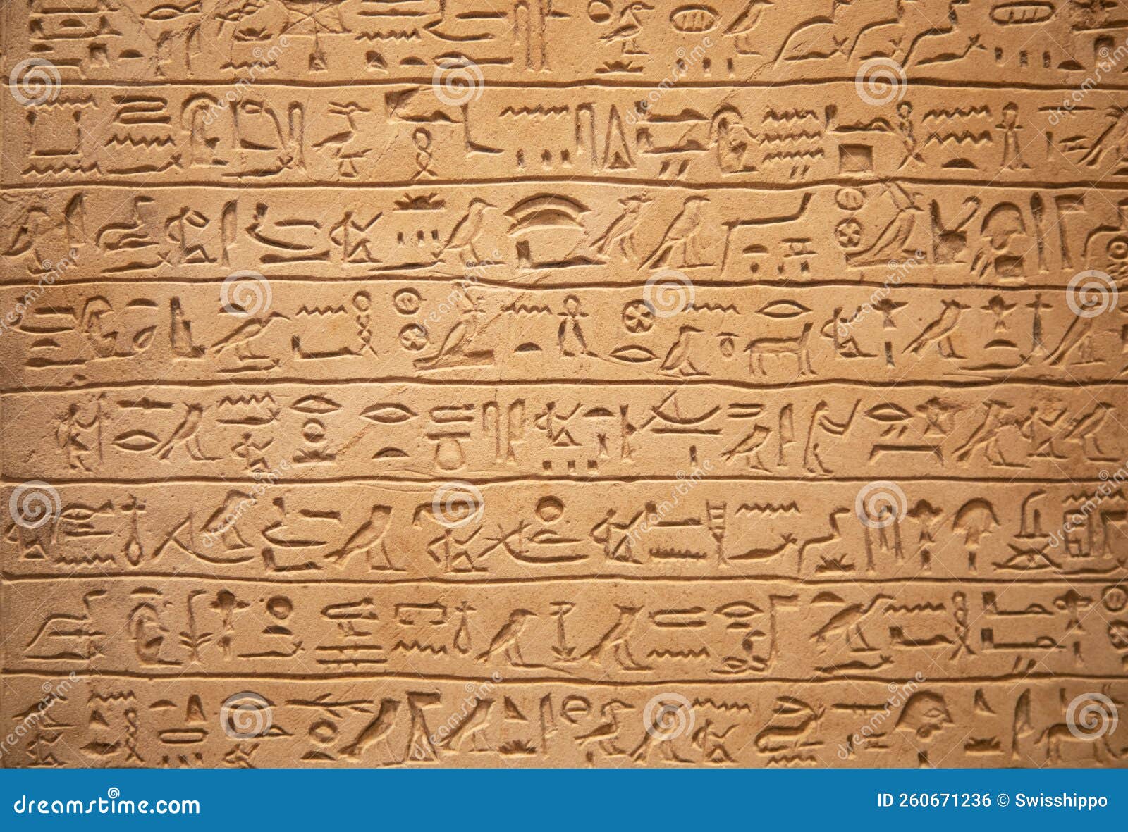 Hieroglyphs on the wall stock photo. Image of africa - 260671236