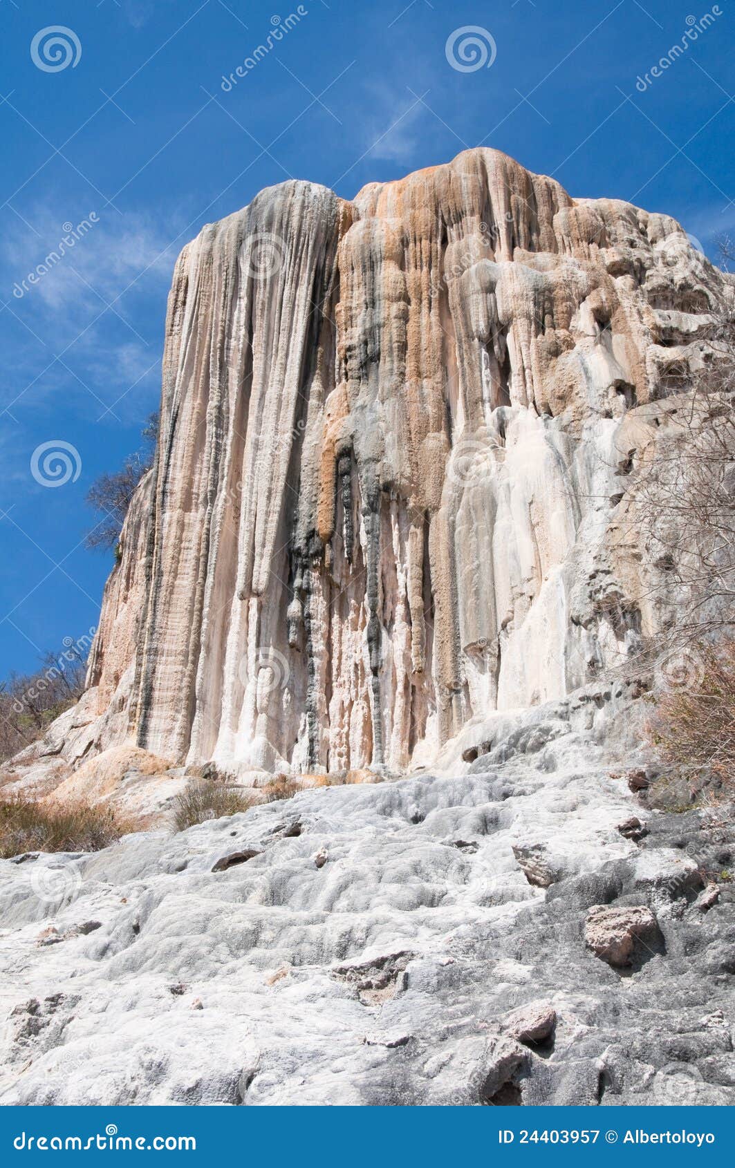 Hierve El Agua, Petrified Waterfall in Oaxaca Stock Image - Image of ...