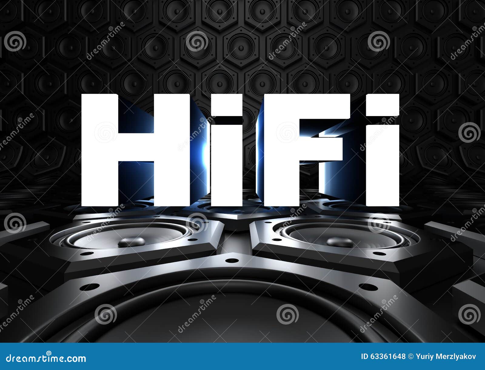 HiFi (High Fidelity) with Loudspeaker Stock Illustration - Illustration ...