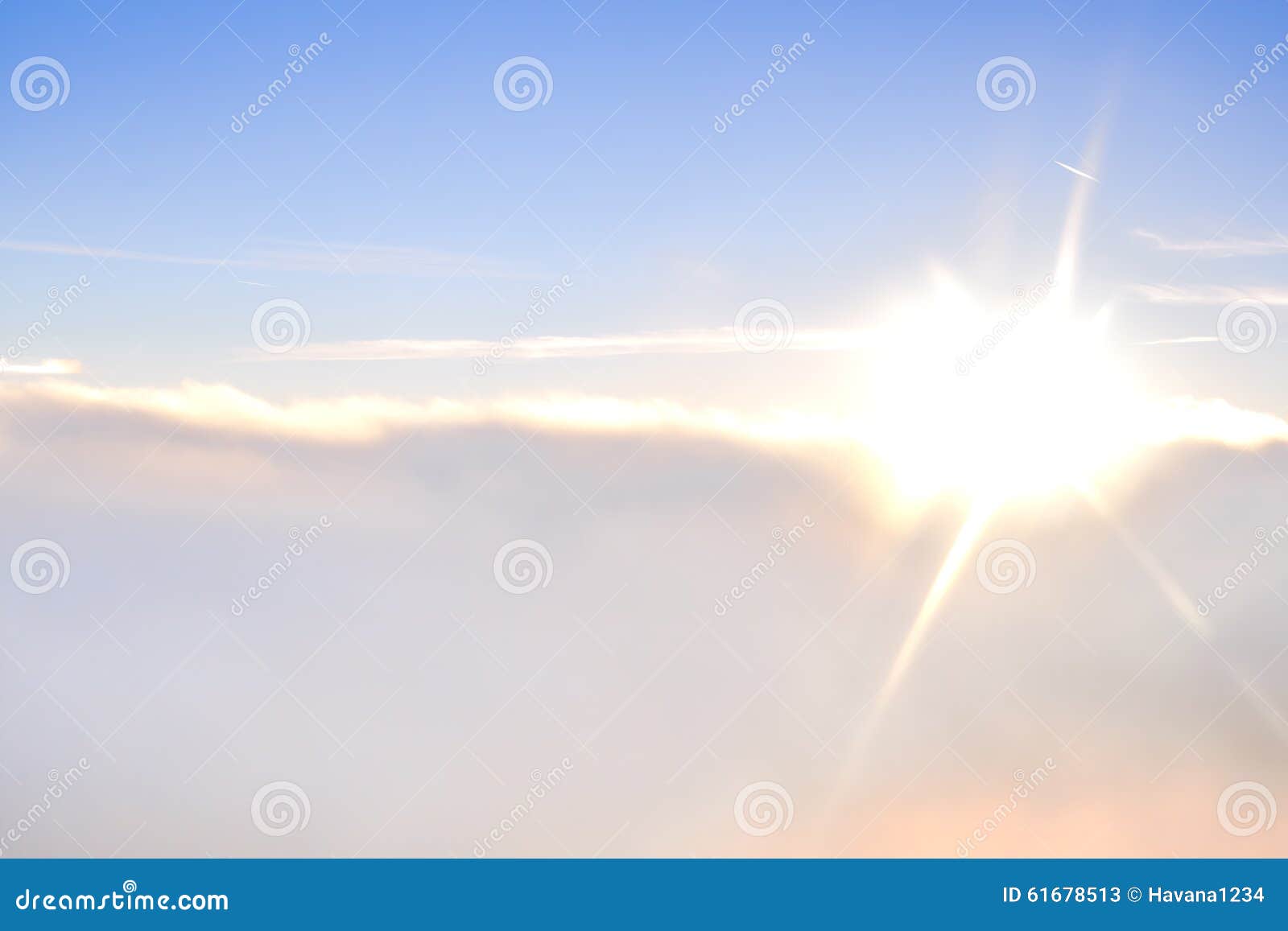 High Above the Clouds Close To Sun. Stock Image - Image of sunset ...