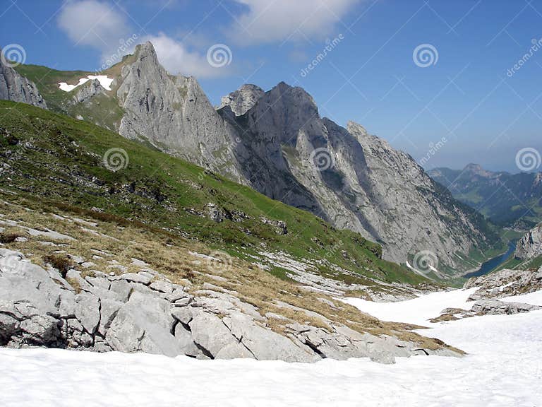 High Above the Falensee Lake Stock Image - Image of switzerland, nature ...
