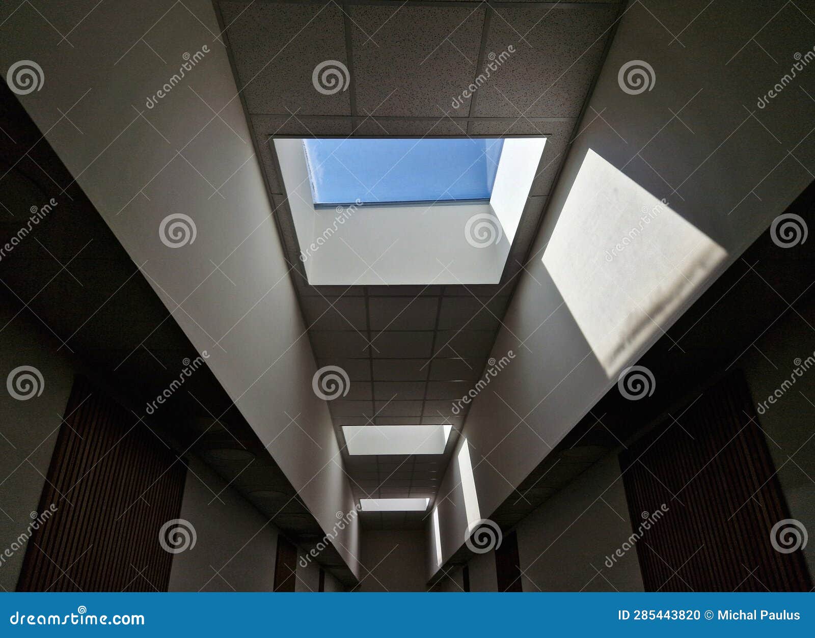 High Above the Head is a Rectangular Window Illuminating the Stock ...