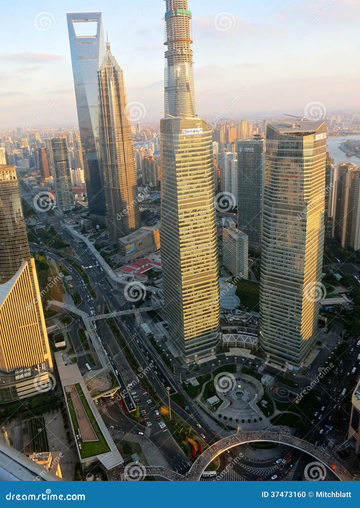 High Air View of Shanghai Skyscrapers Editorial Image - Image of ...