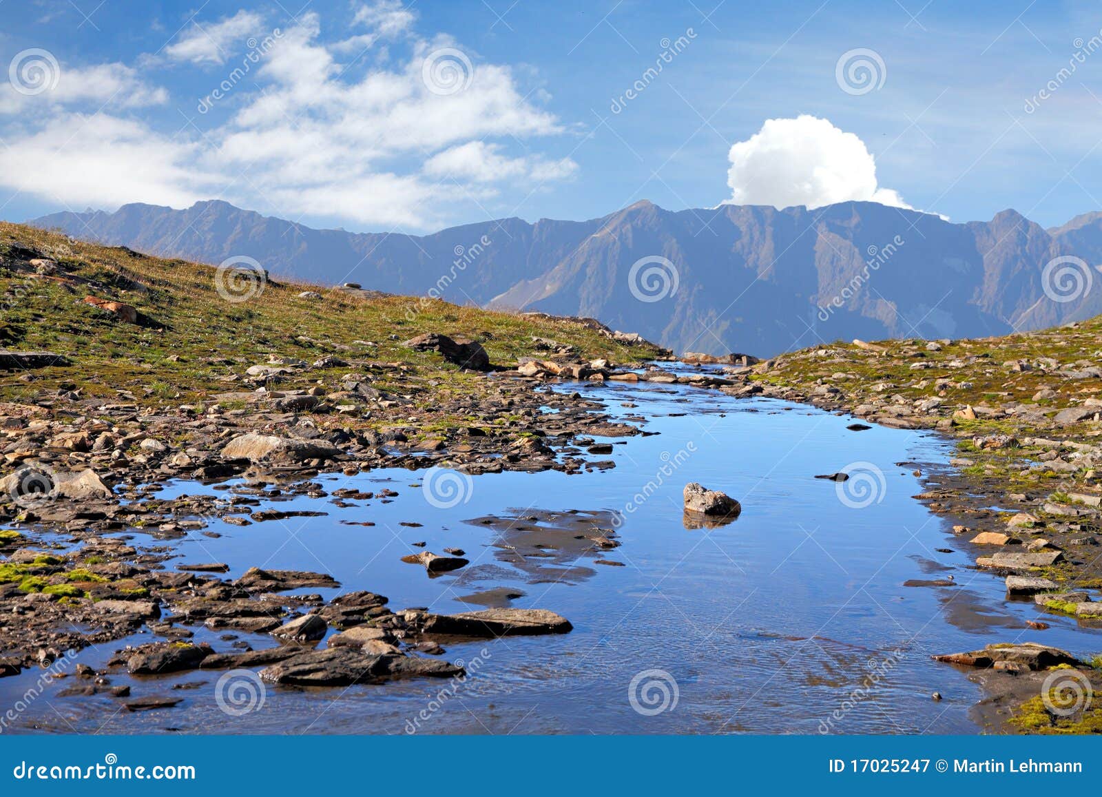 High Alpine Mountain Stream Stock Image - Image of reflect, flow: 17025247