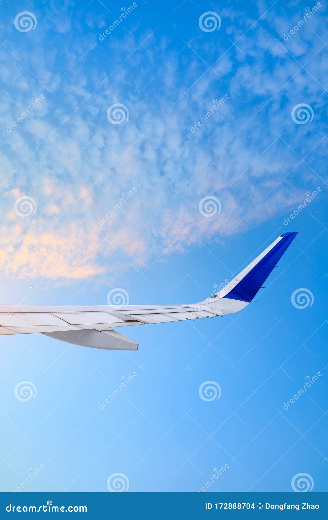 Airplane and Beautiful Sky in Spring Stock Photo - Image of cruise ...