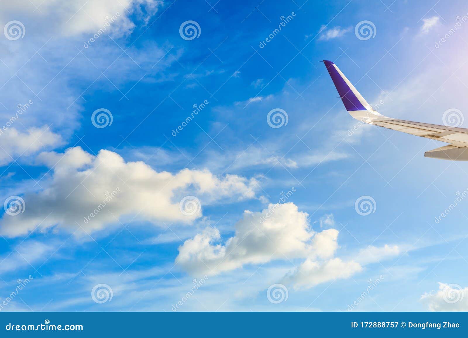 Airplane and Beautiful Sky in Spring Stock Image - Image of destination ...