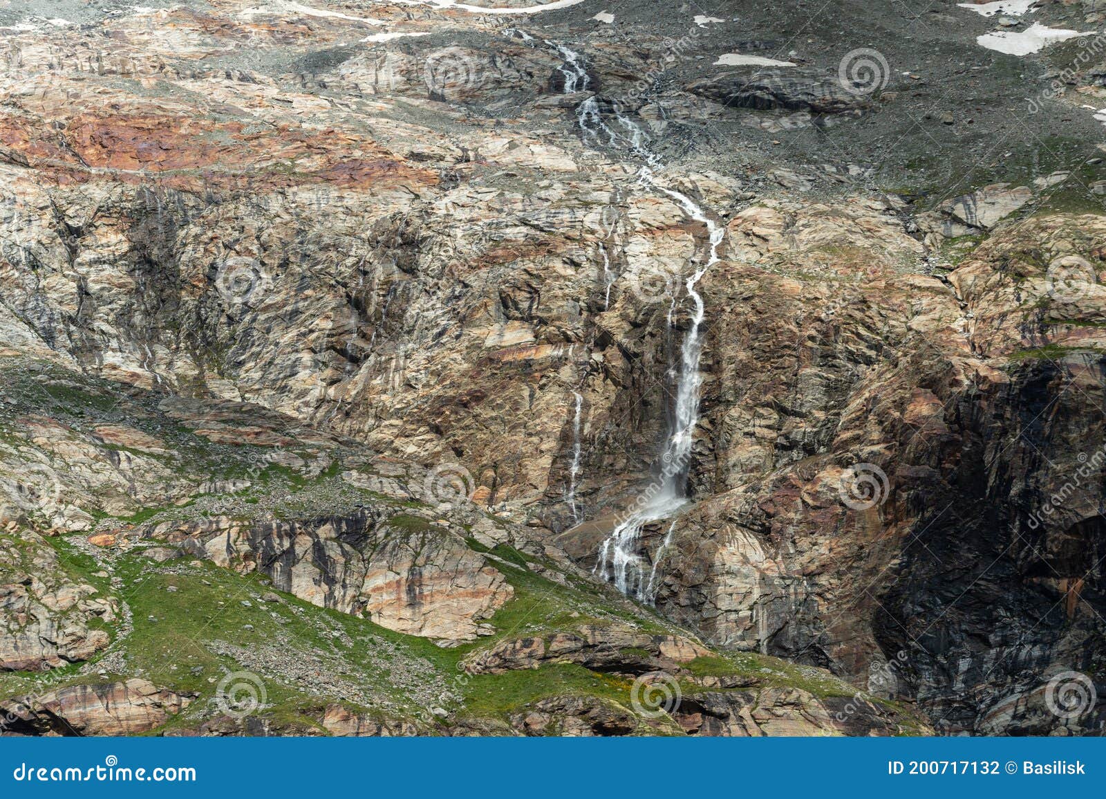 High-altitude Alpine Waterfalls in Says-Fee Stock Photo - Image of ...