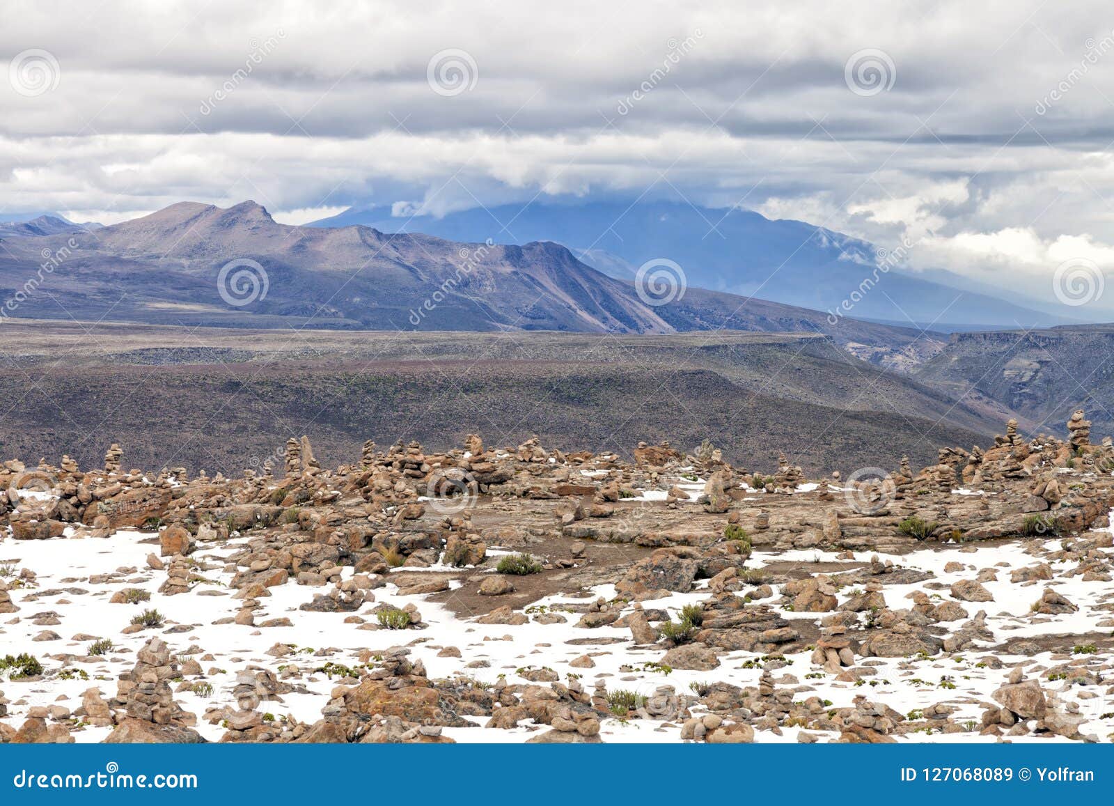 High Altitude Andes, Peru Landscape with Dramatic Sky Stock Image ...