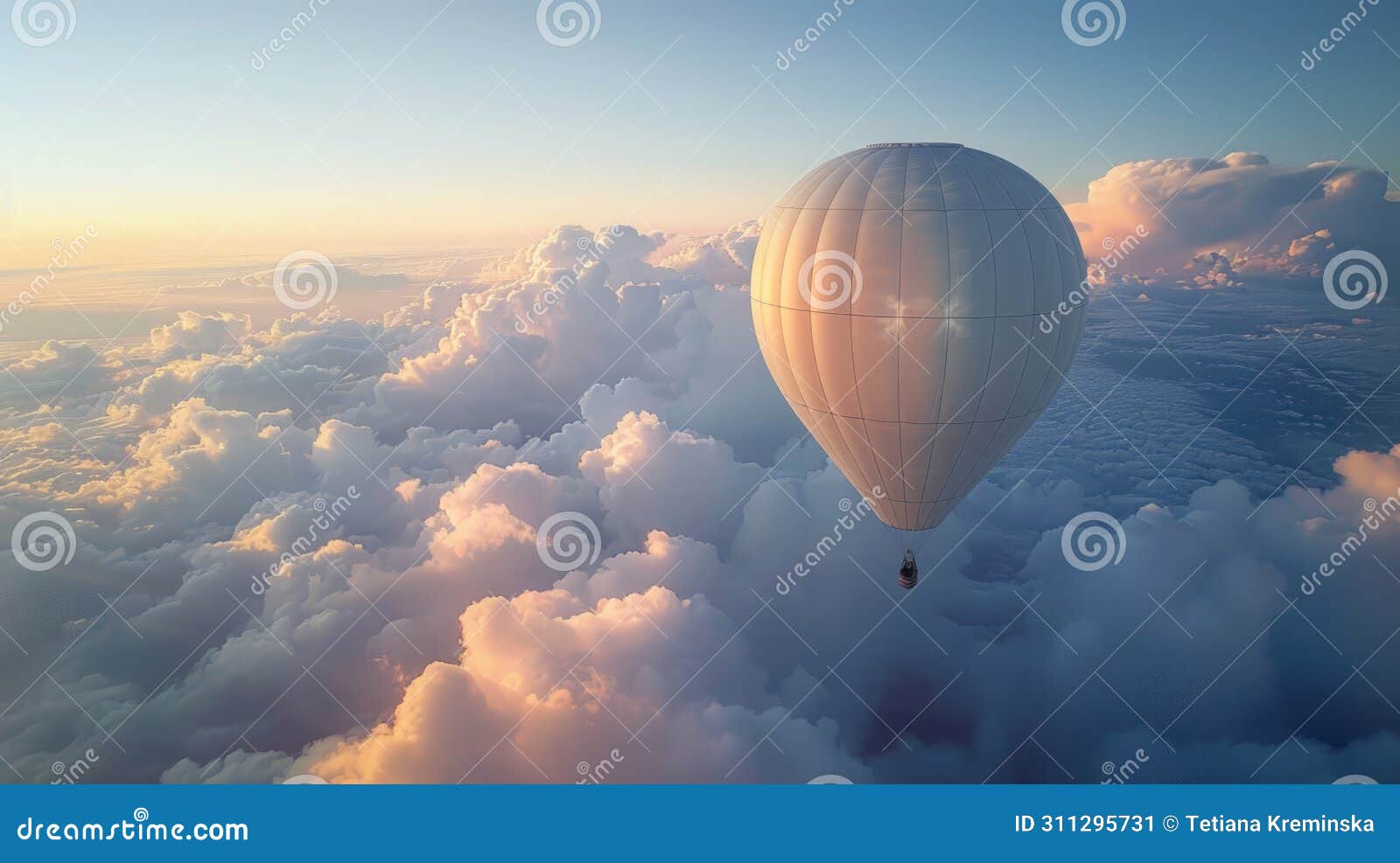 A High-altitude Balloon with a Compact Work Station Inside, Floating ...