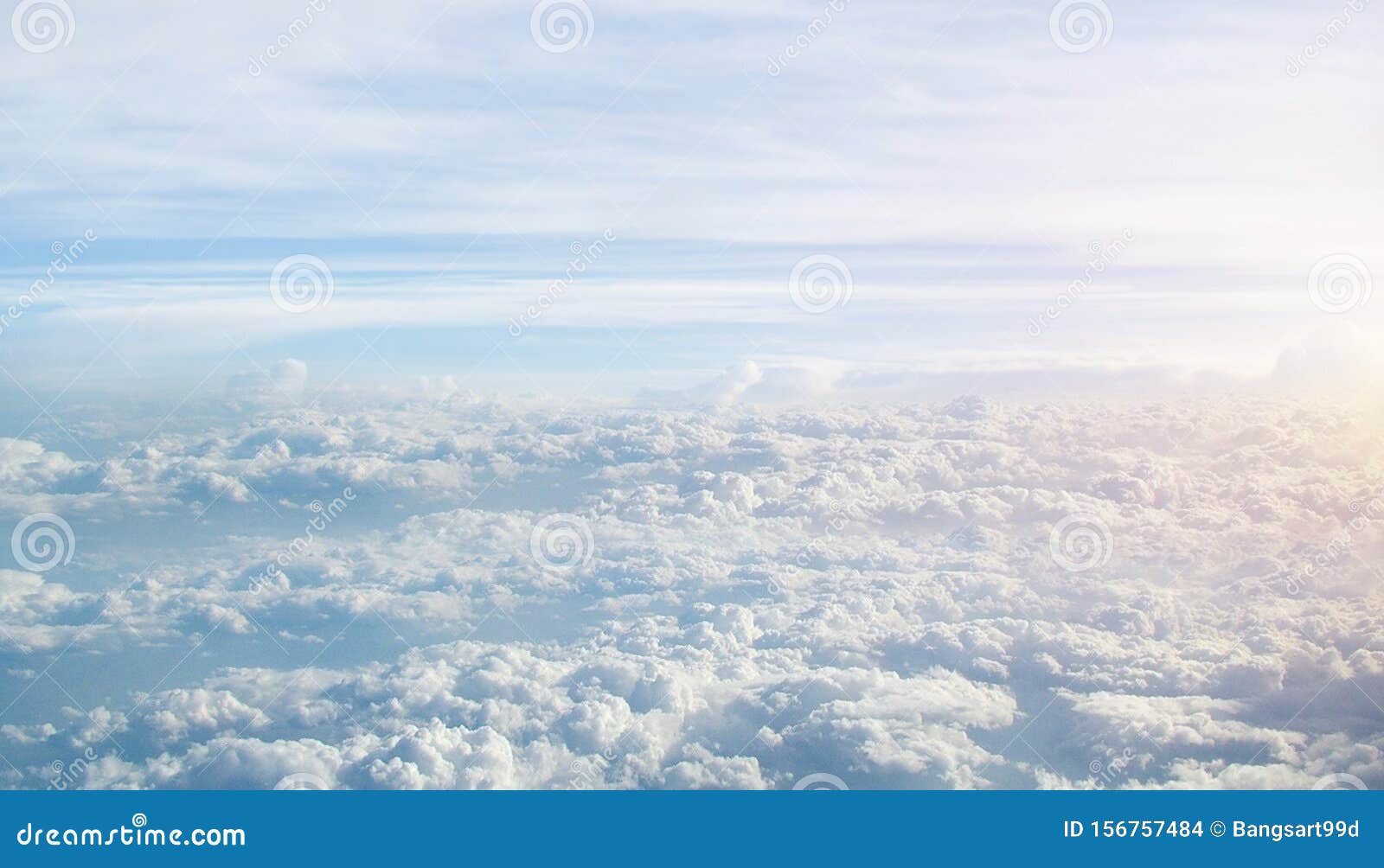 High Altitude Cloud Background. Blue Sky Stock Photo - Image of colorful, flight: 156757484