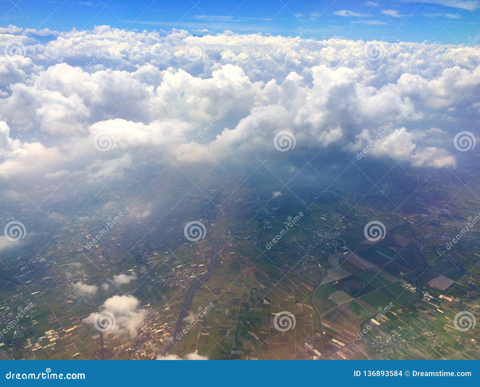 Blue sky and white clouds. stock photo. Image of white - 136893584