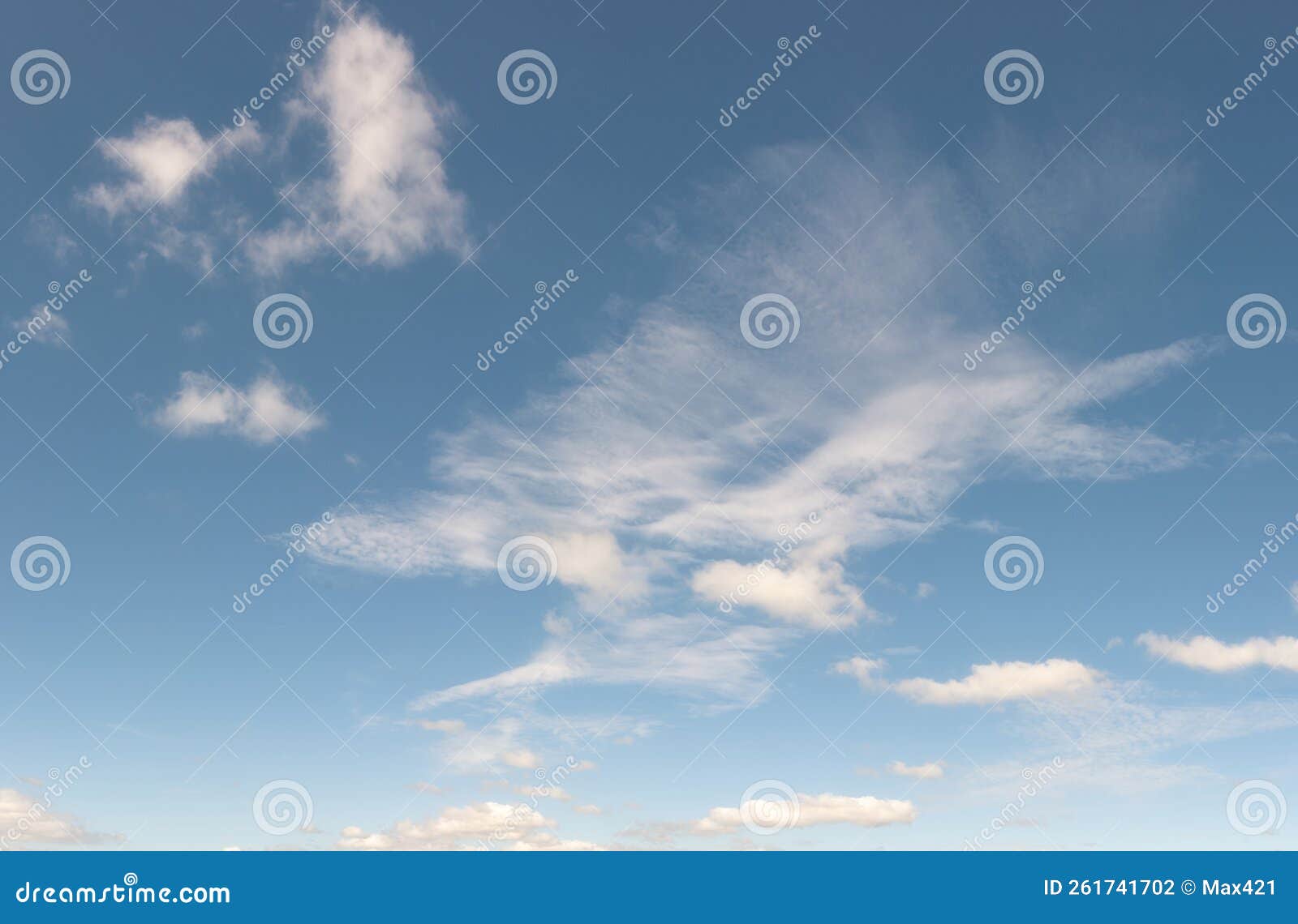 High Altitude Clouds in Blue Sky, Panorama Format Stock Photo - Image ...