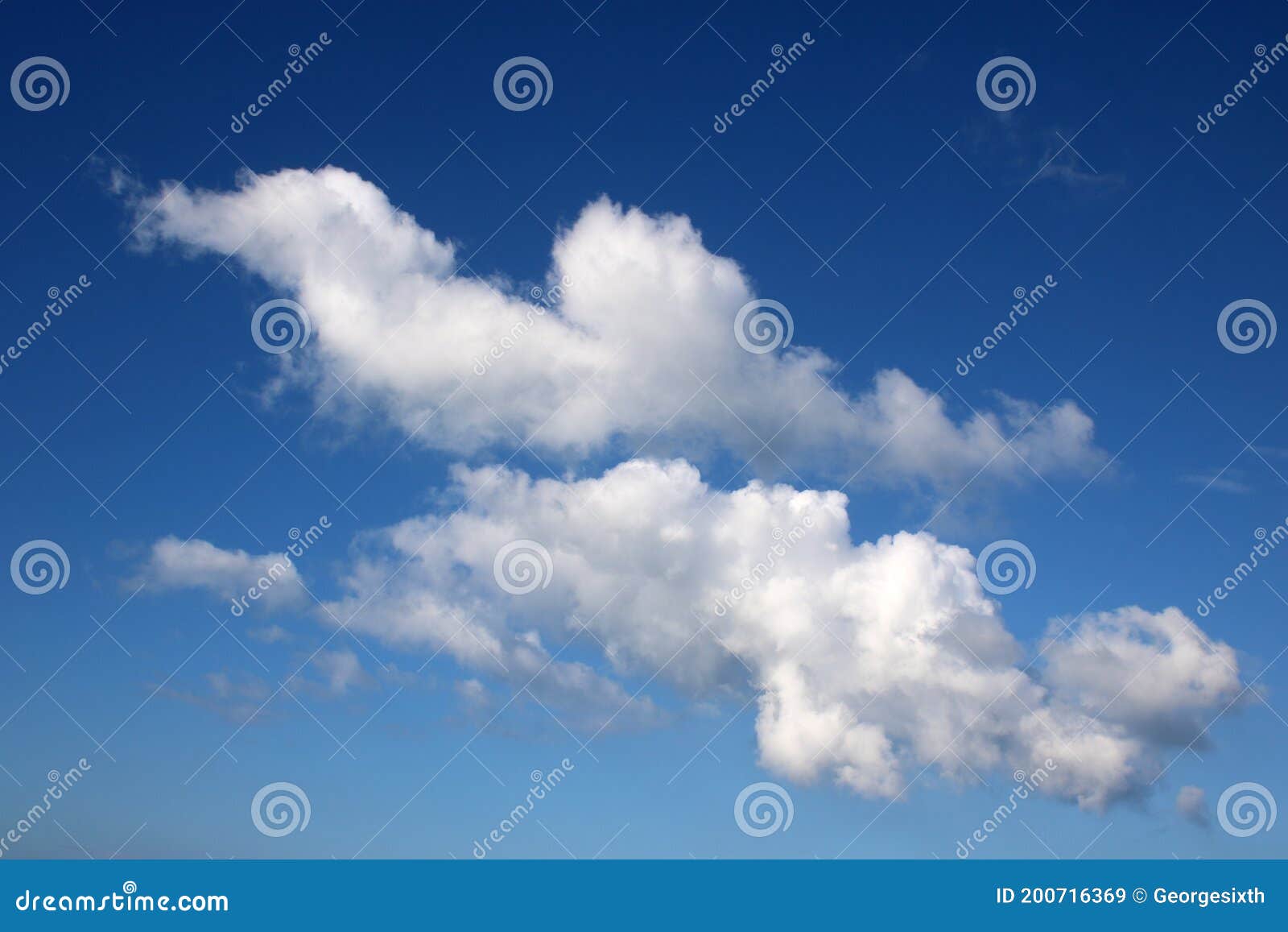 High Altitude Fluffy White Clouds in Blue Sky Stock Image - Image of ...