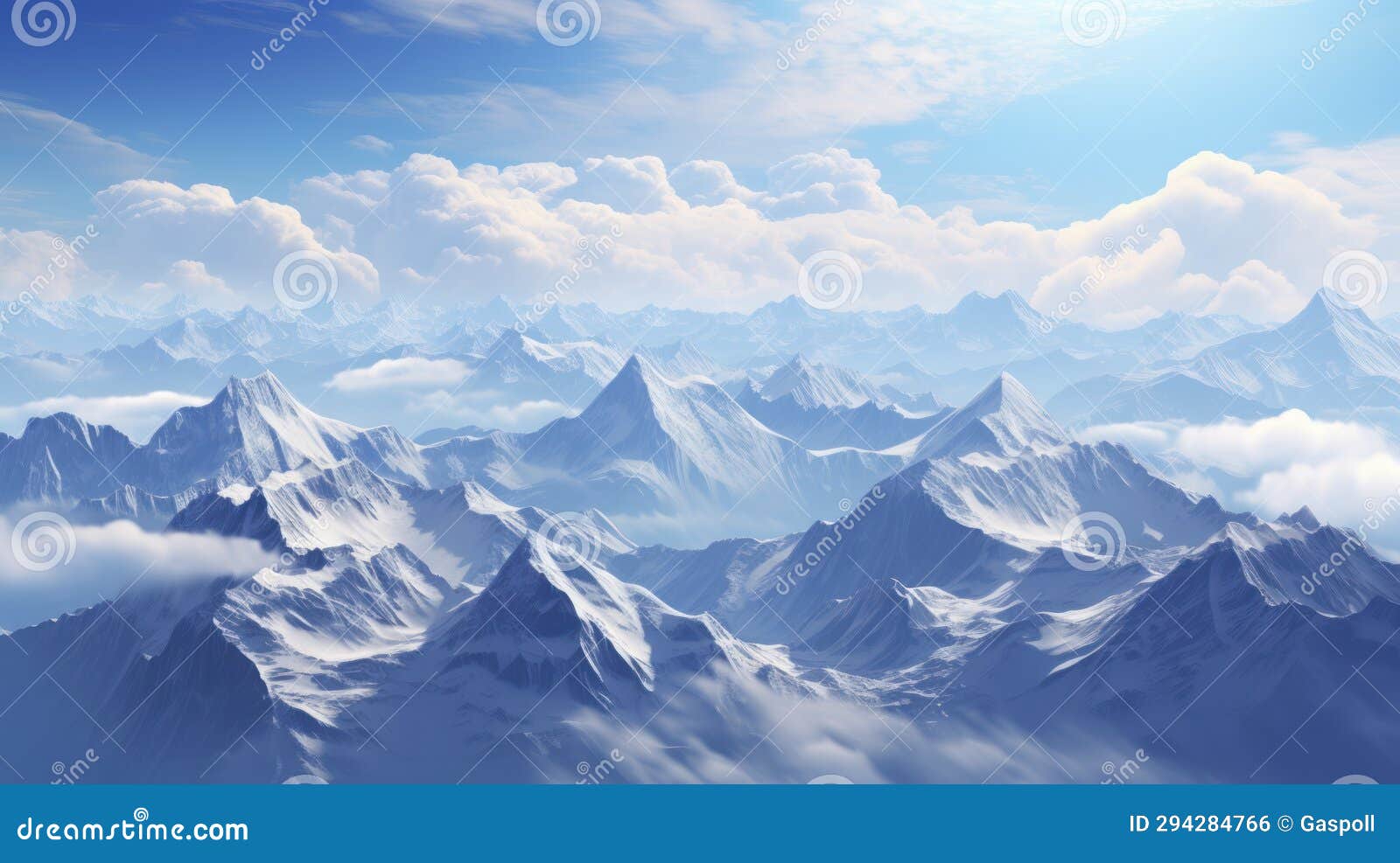 High-altitude Mountain Shots, Featuring Snow-capped Peaks and Floating ...