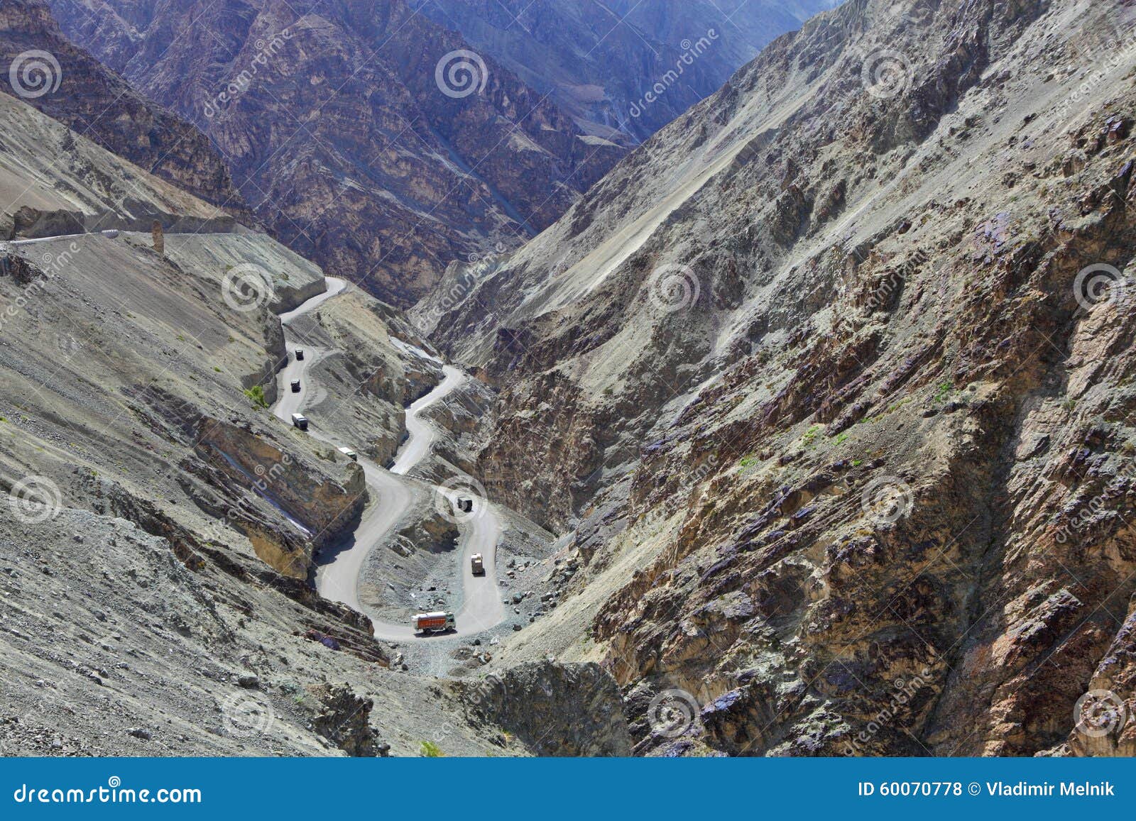High-altitude road stock photo. Image of himalayas, bent - 60070778