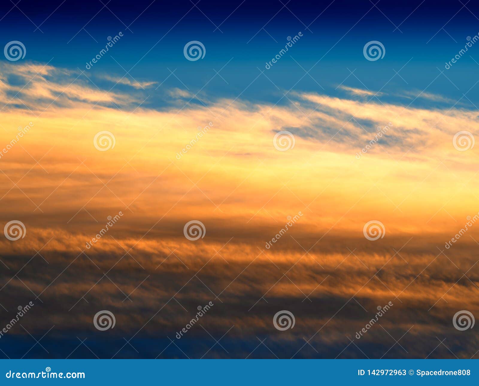 High Altitude Sunset Clouds Background Stock Image - Image of ...