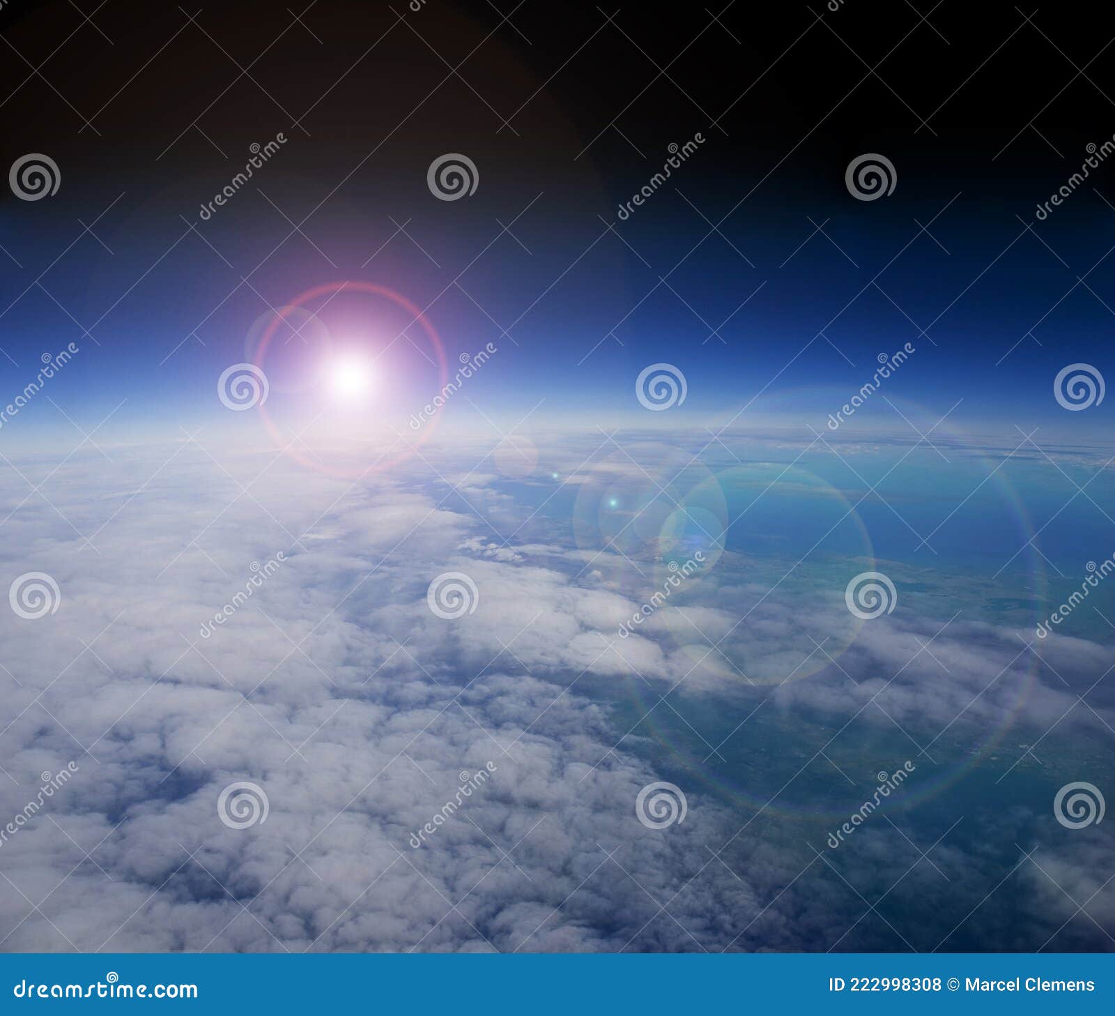 High altitude sunset stock photo. Image of flare, heaven - 222998308