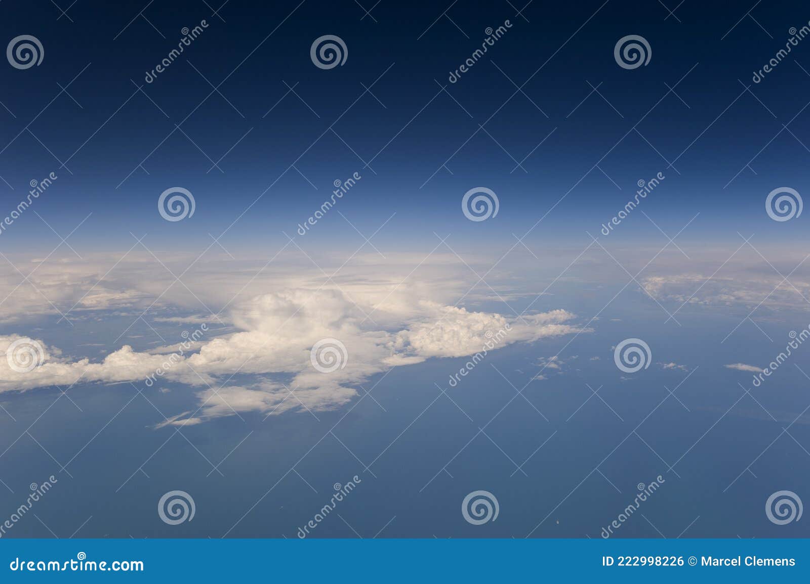 High Altitude View of Clouds Over the Ocean Stock Photo - Image of ...