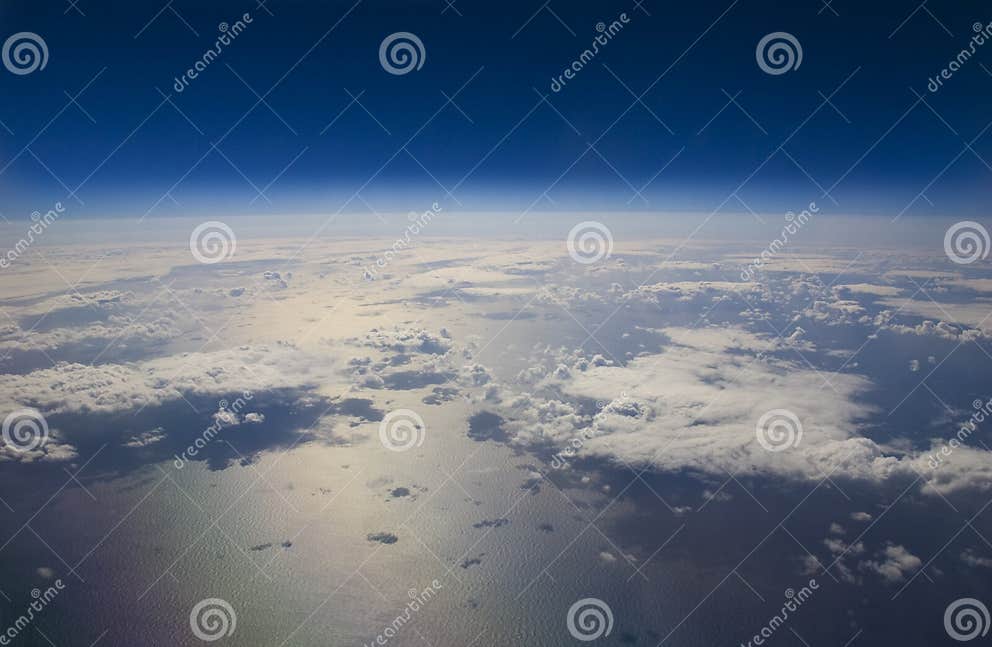 High Altitude View of the Earth in Space. Stock Image - Image of ...