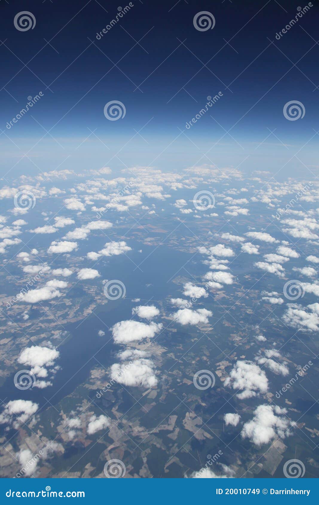 High Altitude View of Fluffy Clouds Sky and Earth Stock Image - Image ...