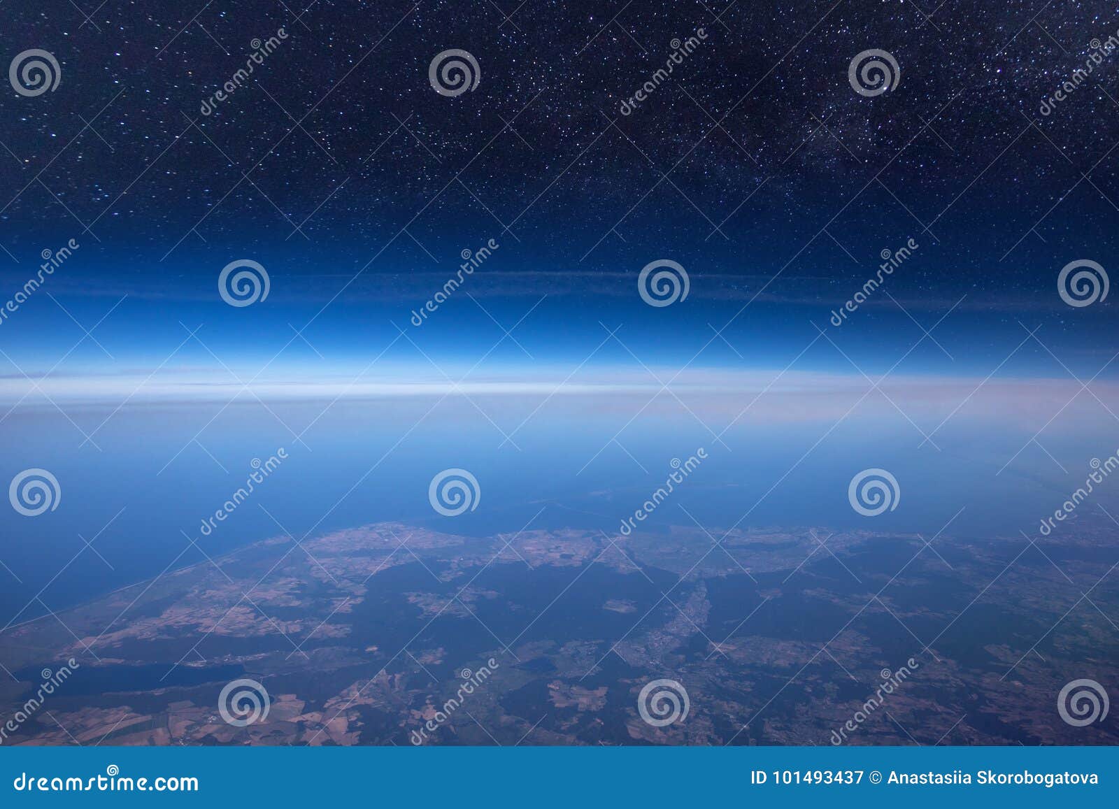 High Altitude View between Sky and Space , in To the Dark Stock Image ...