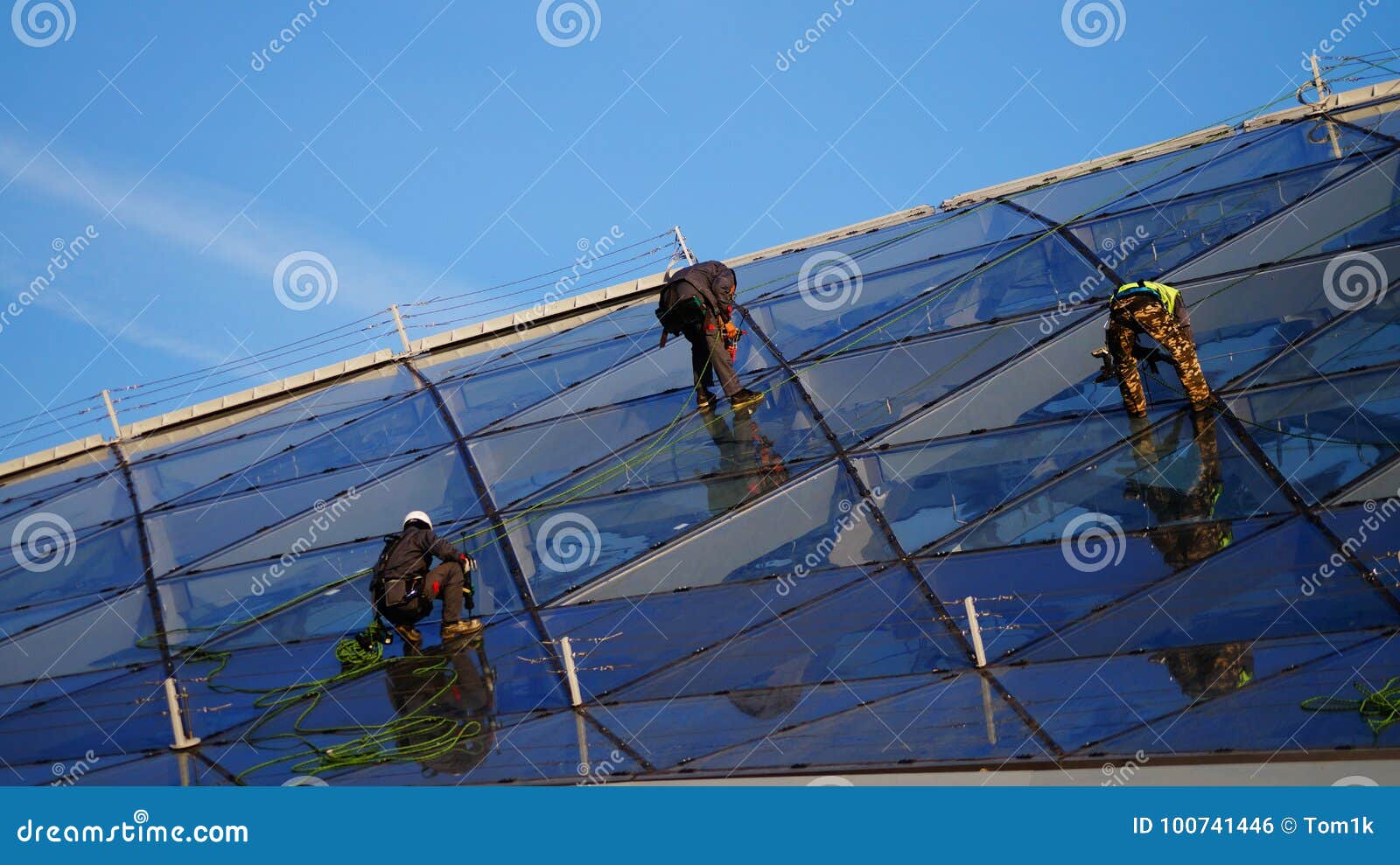 High-altitude Work on a Skyscraper Editorial Photo - Image of cleaner ...