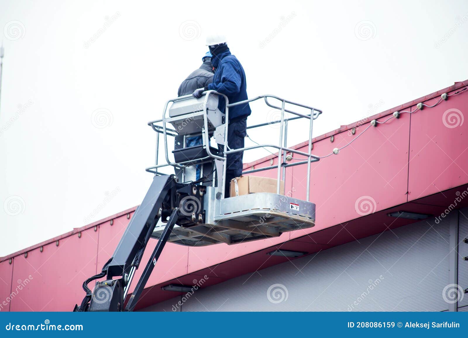 High-altitude Works. Professional Installation Work on a Construction ...