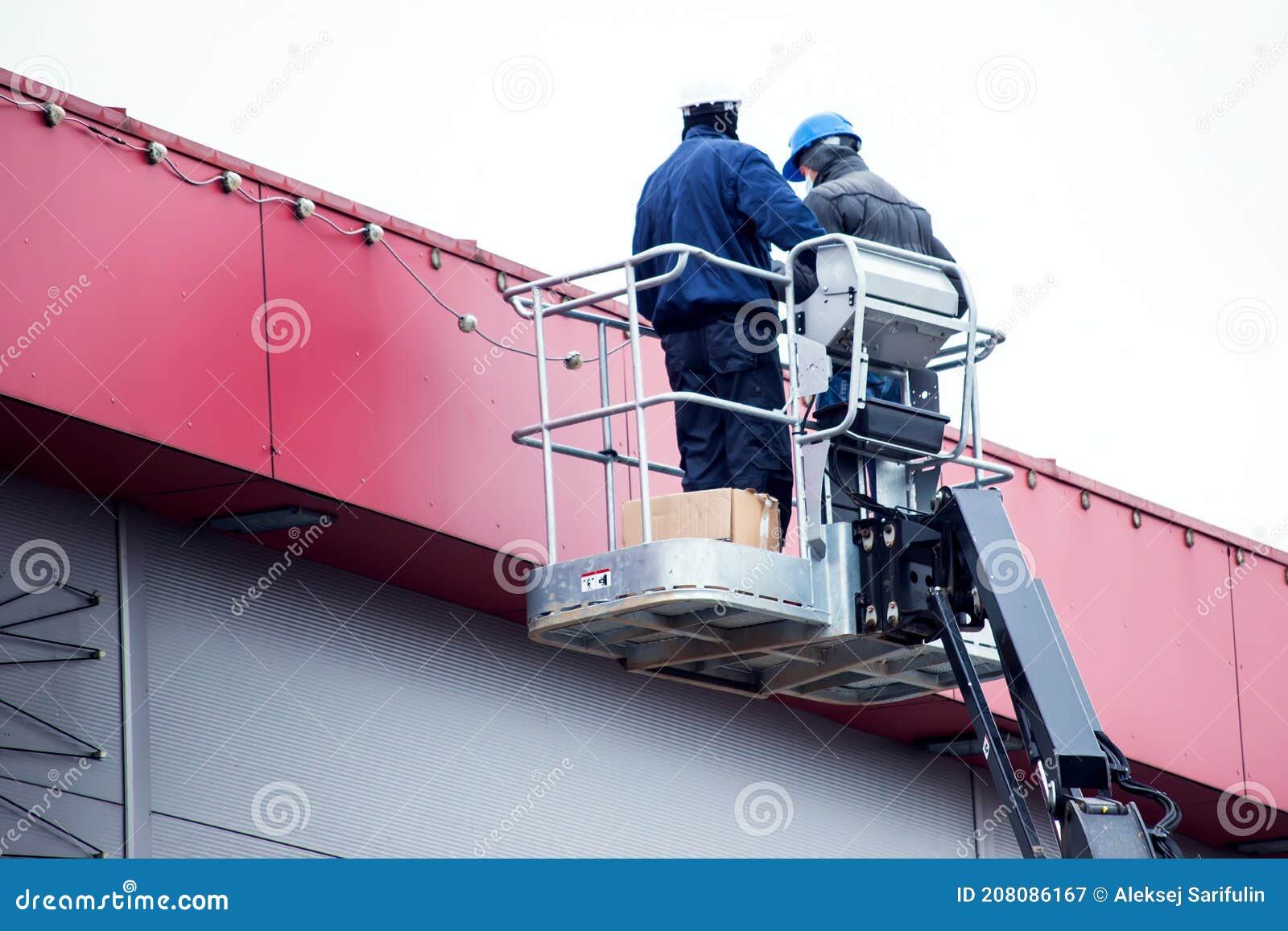 High-altitude Works. Professional Installation Work on a Construction ...