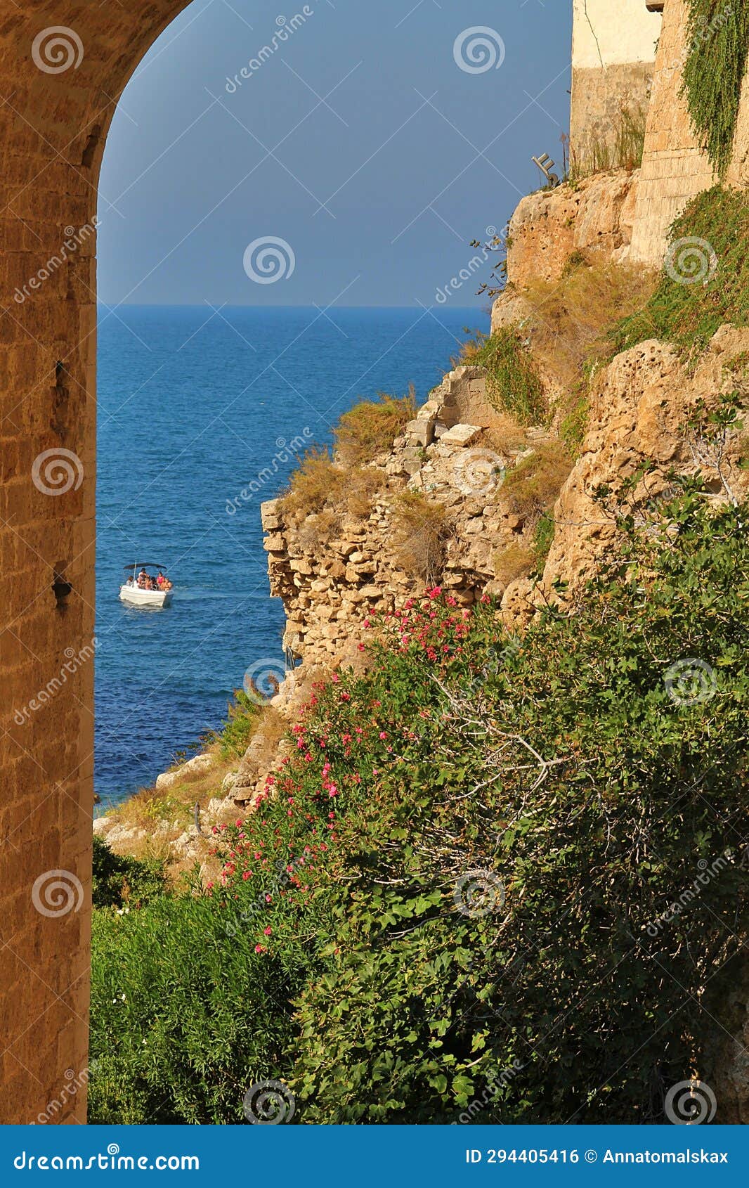 High Ancient Bridge, Beach Bridge, Beach between Two Cliffs, Fig Tree ...