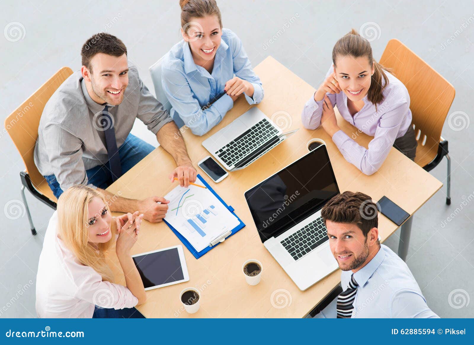 High Angle of Business People at Table Stock Photo - Image of ...