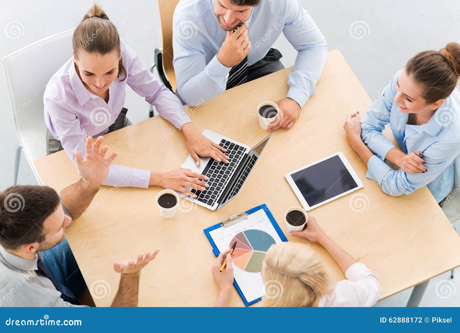 High Angle of Business People at Table Stock Photo - Image of male ...