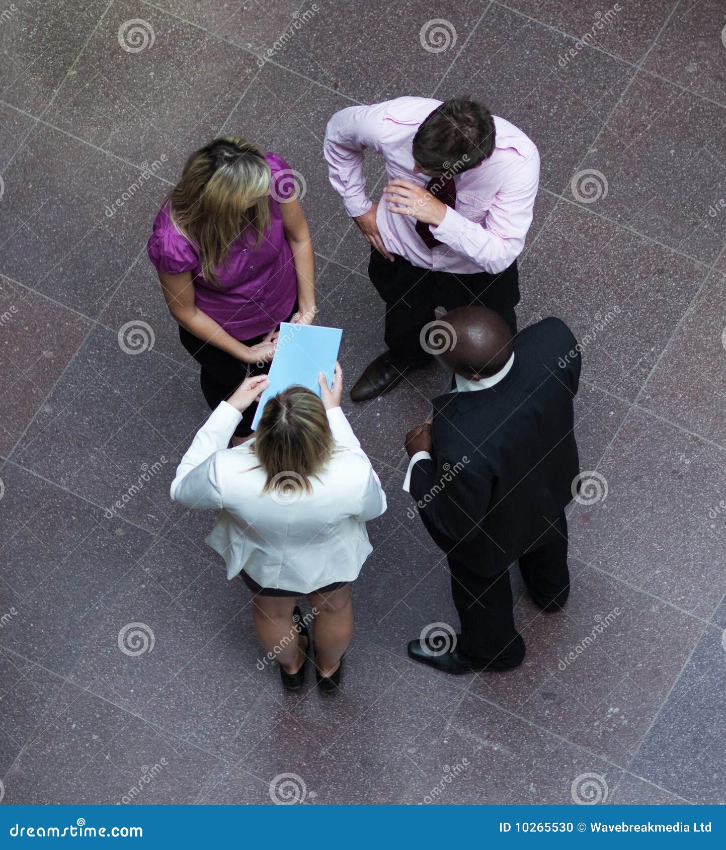 High Angle of Business People Talking in Office Stock Photo - Image of ...
