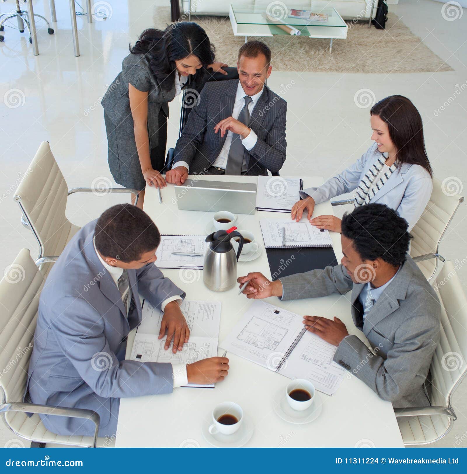 High Angle of Business People Working Stock Photo - Image of high ...